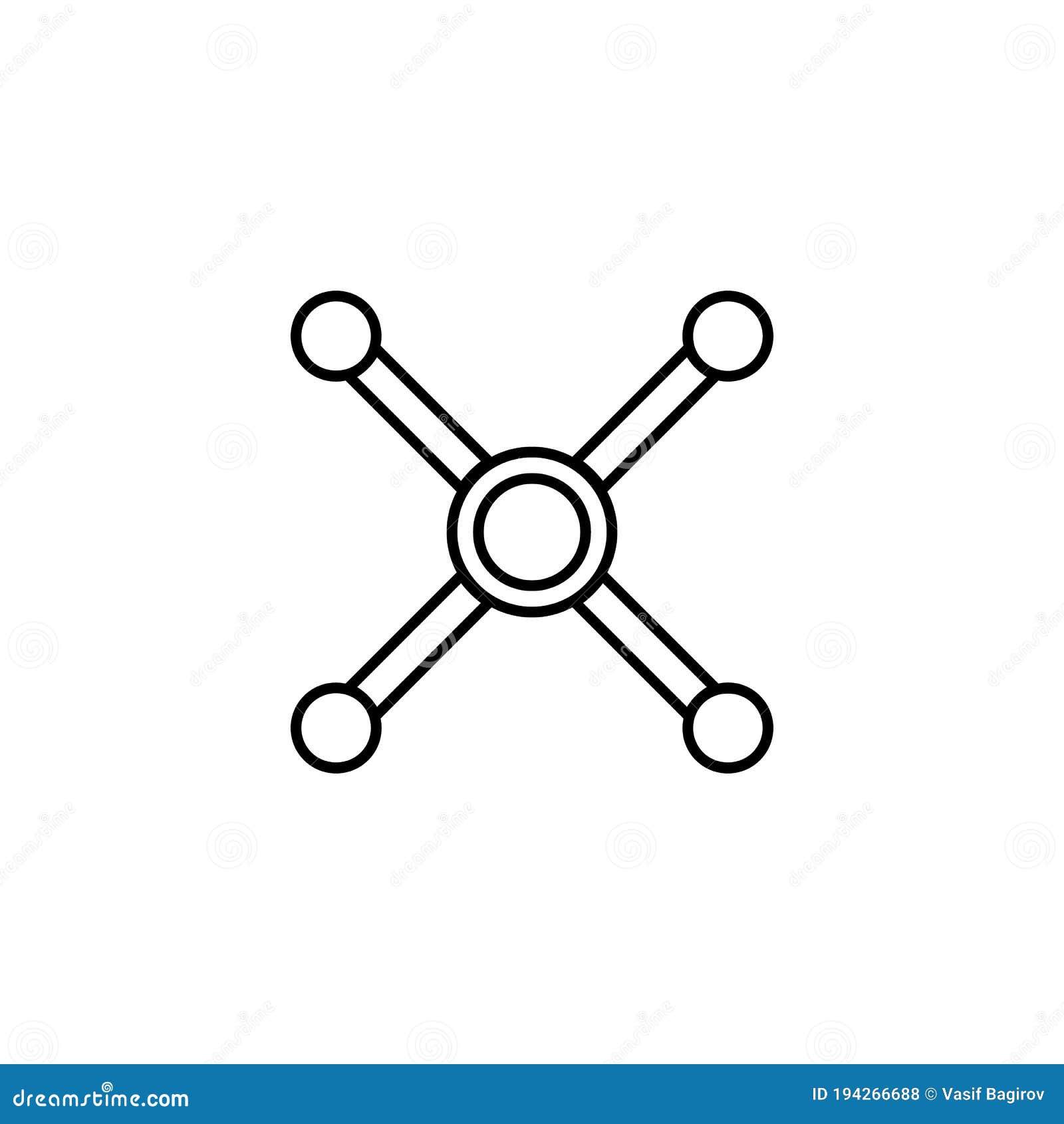 Line Vector Icon Atom, Atom Bond. Outline Vector Icon Stock ...