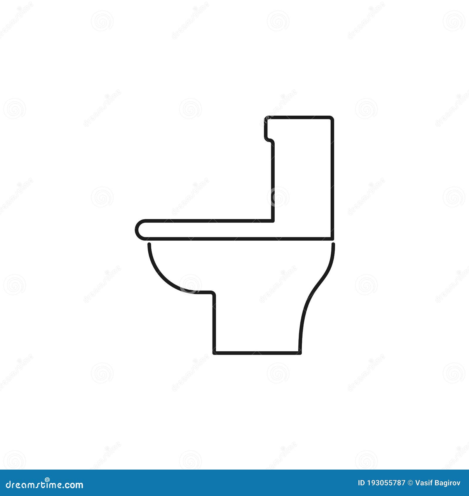 Line Vector Icon Bathroom, Commode. Outline Vector Icon Stock ...