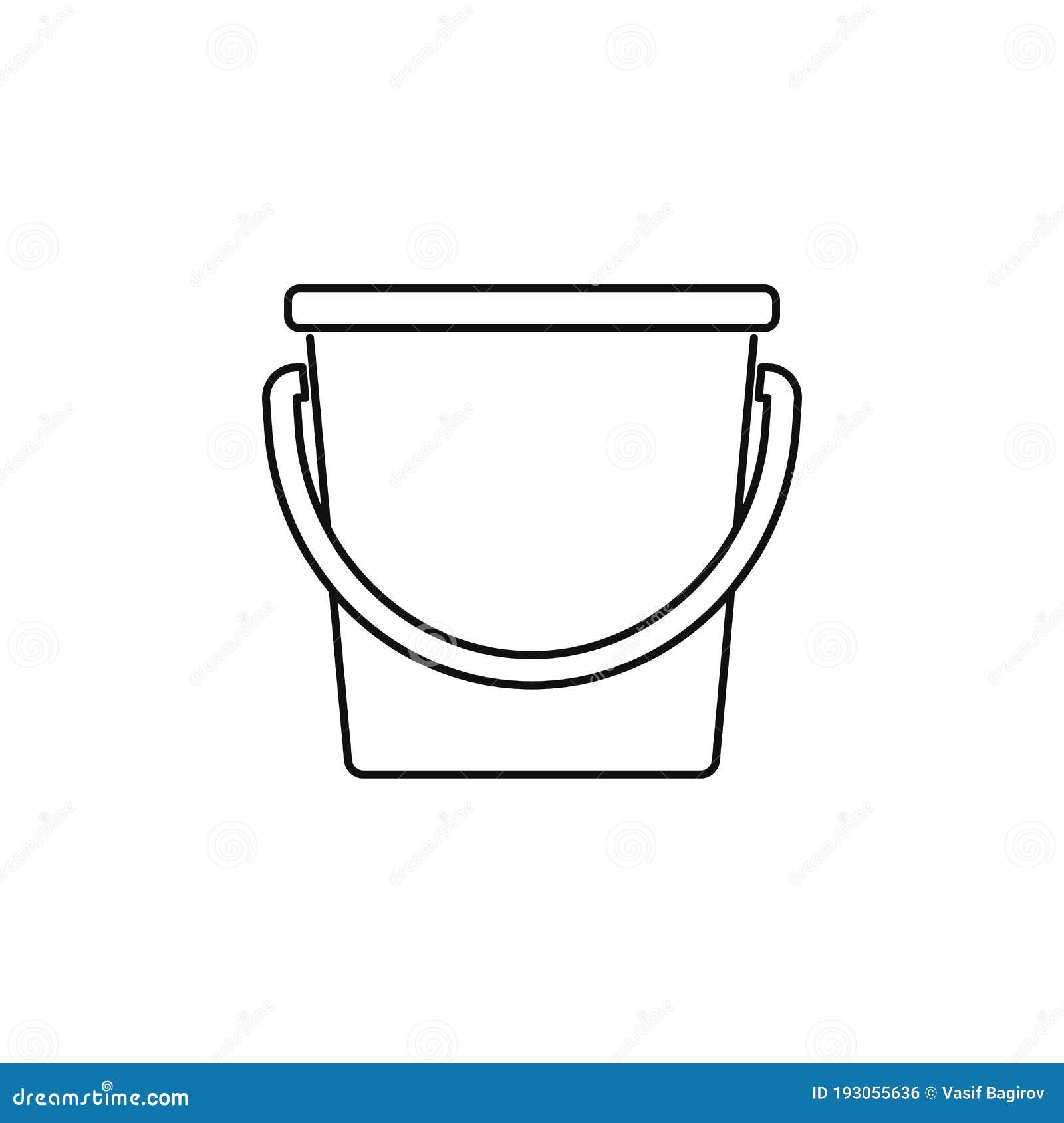 Line Vector Icon Bucket, Ice Bucket. Outline Vector Icon Stock ...