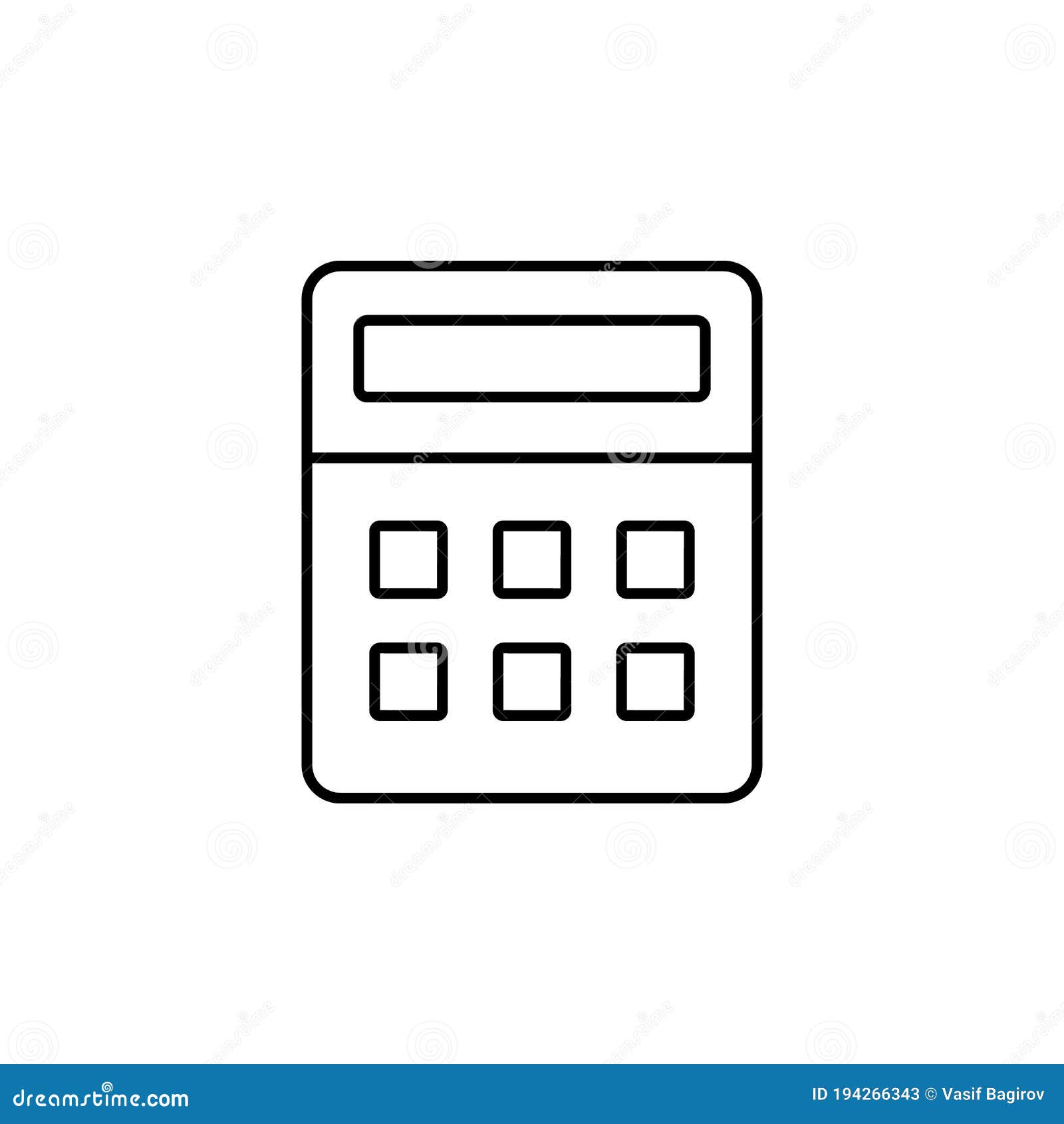 Line Vector Icon Calculator. Outline Vector Icon Stock Illustration ...