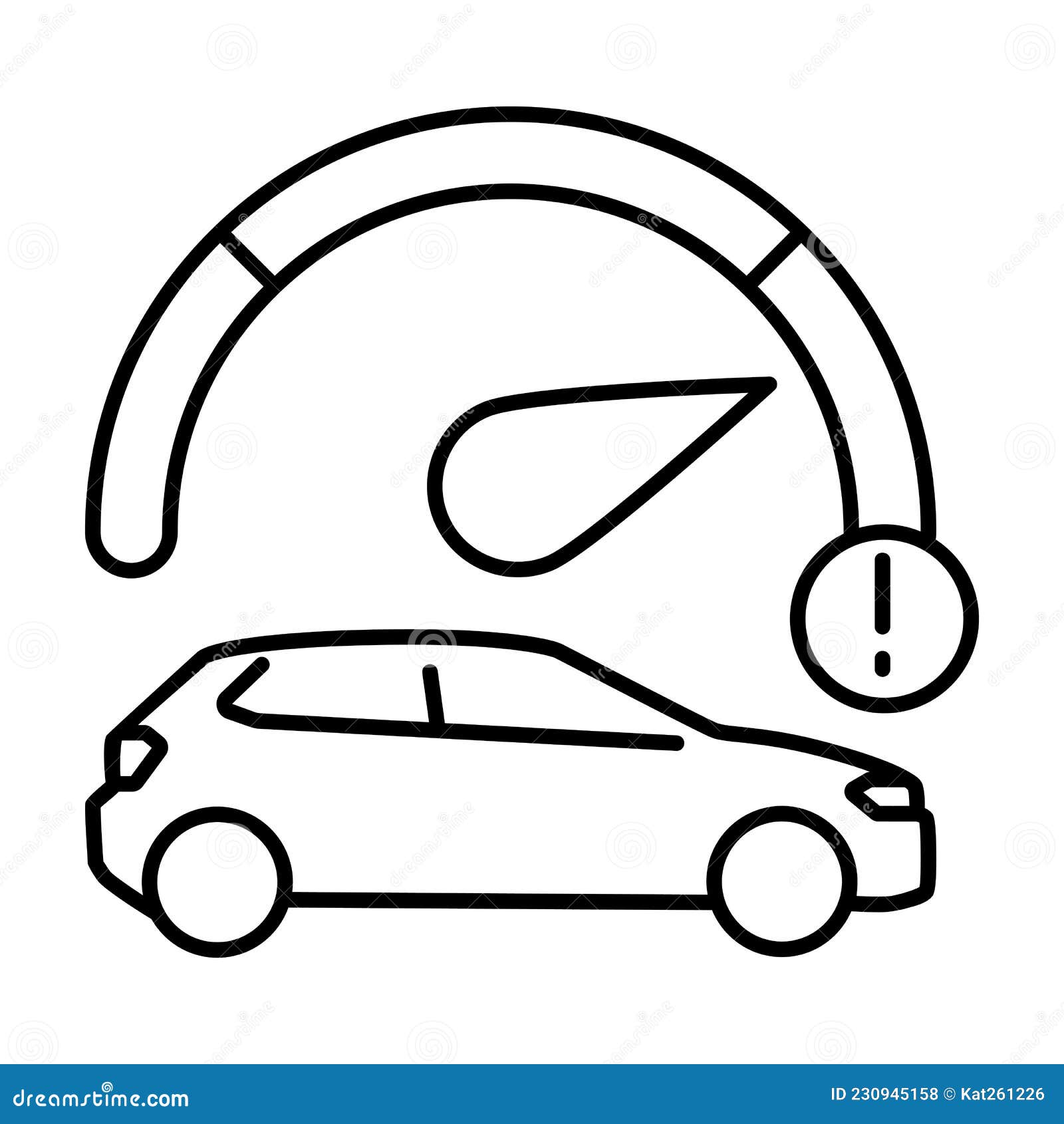 Fast And Dangerously Driving Car , Vector Cartoon Stick Figure ...