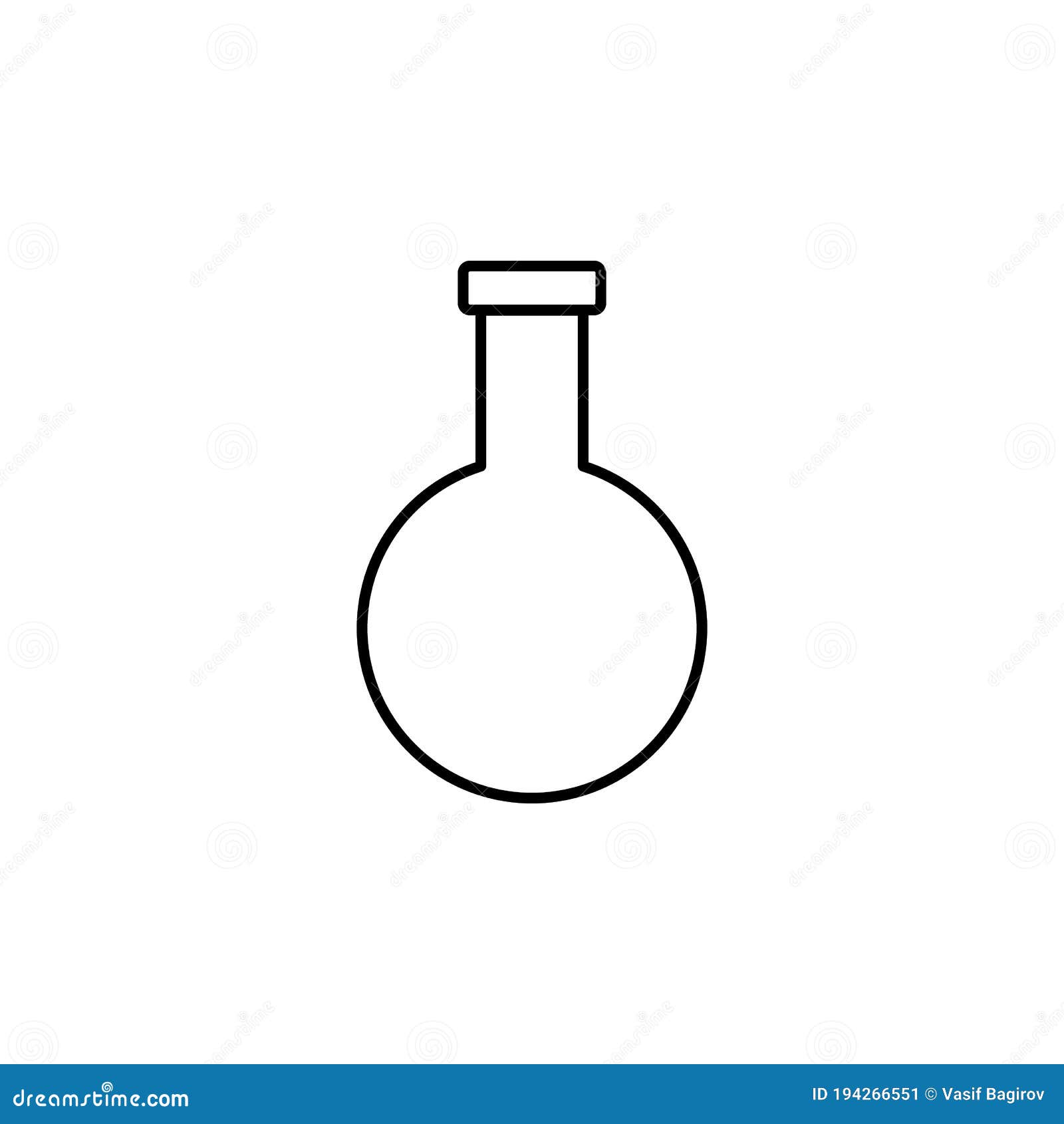 Set Of Flask Lab Outline Clipart Illustrations Cartoon Vector ...