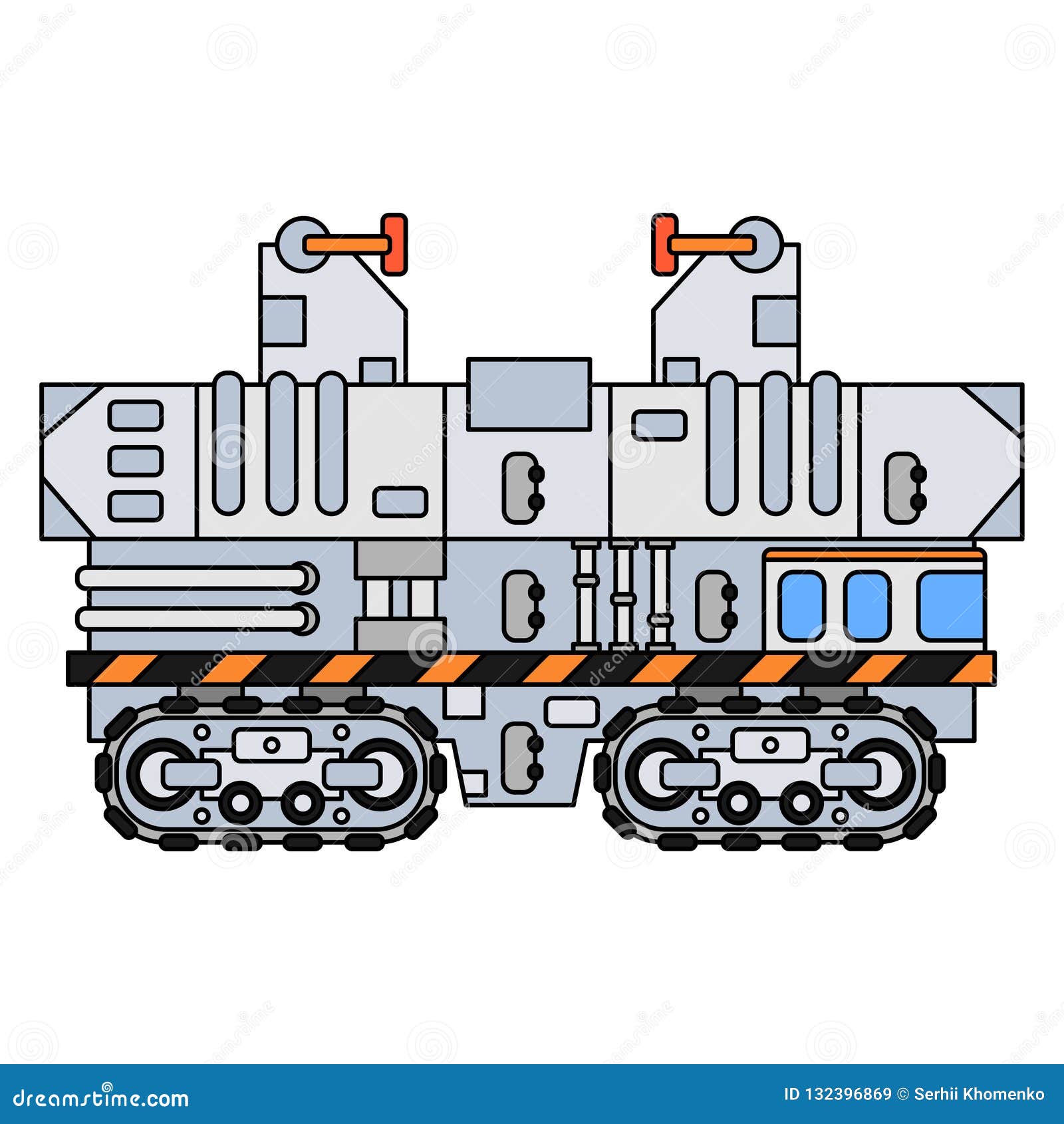 Line Vector Icon Elements of Aerospace Program Tractor Rocket Launch ...