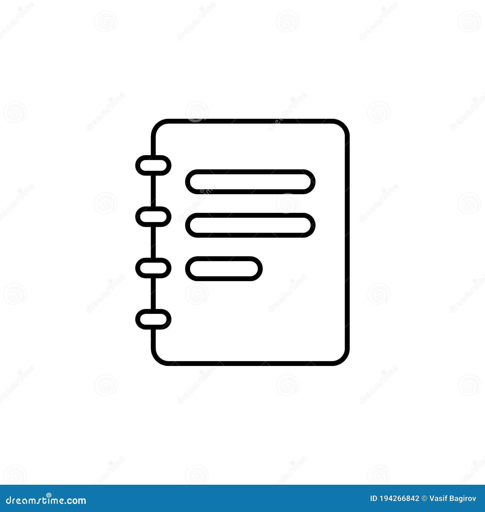 Line Vector Icon Jotter, Notebook. Outline Vector Icon Stock ...