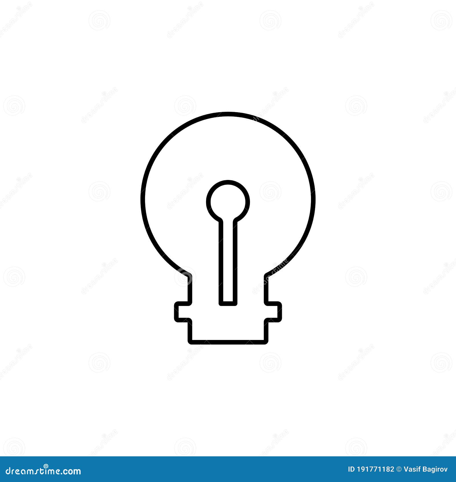 Line Vector Icon Light, Bulb. Outline Vector Icon Stock Illustration ...