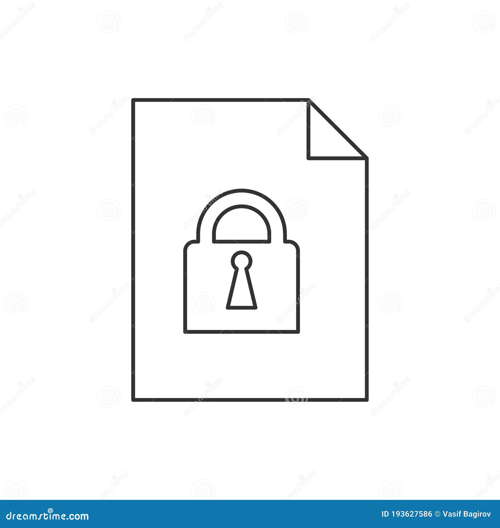 Line Vector Icon Lock, Folder, Paper. Outline Vector Icon Stock ...