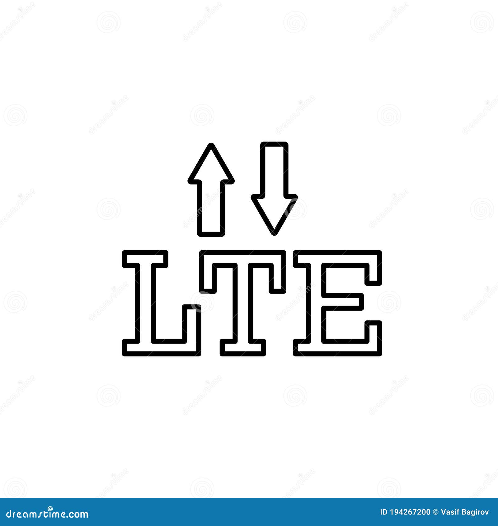 Line Vector Icon Lte, Signal, Arrows. Outline Vector Icon Stock ...