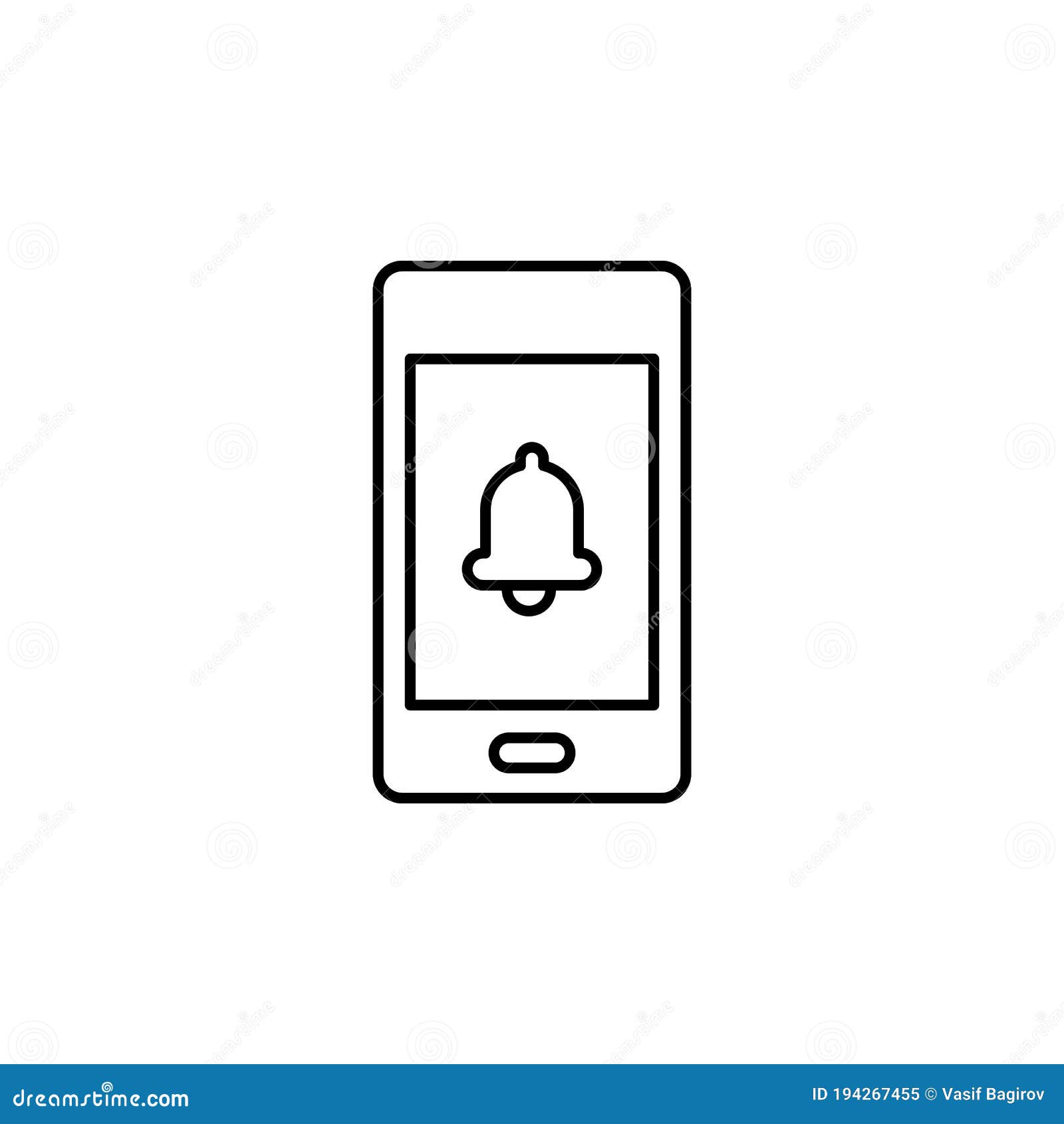 Phone And Bell Notification Icon. Vector Smartphone Call Signal ...