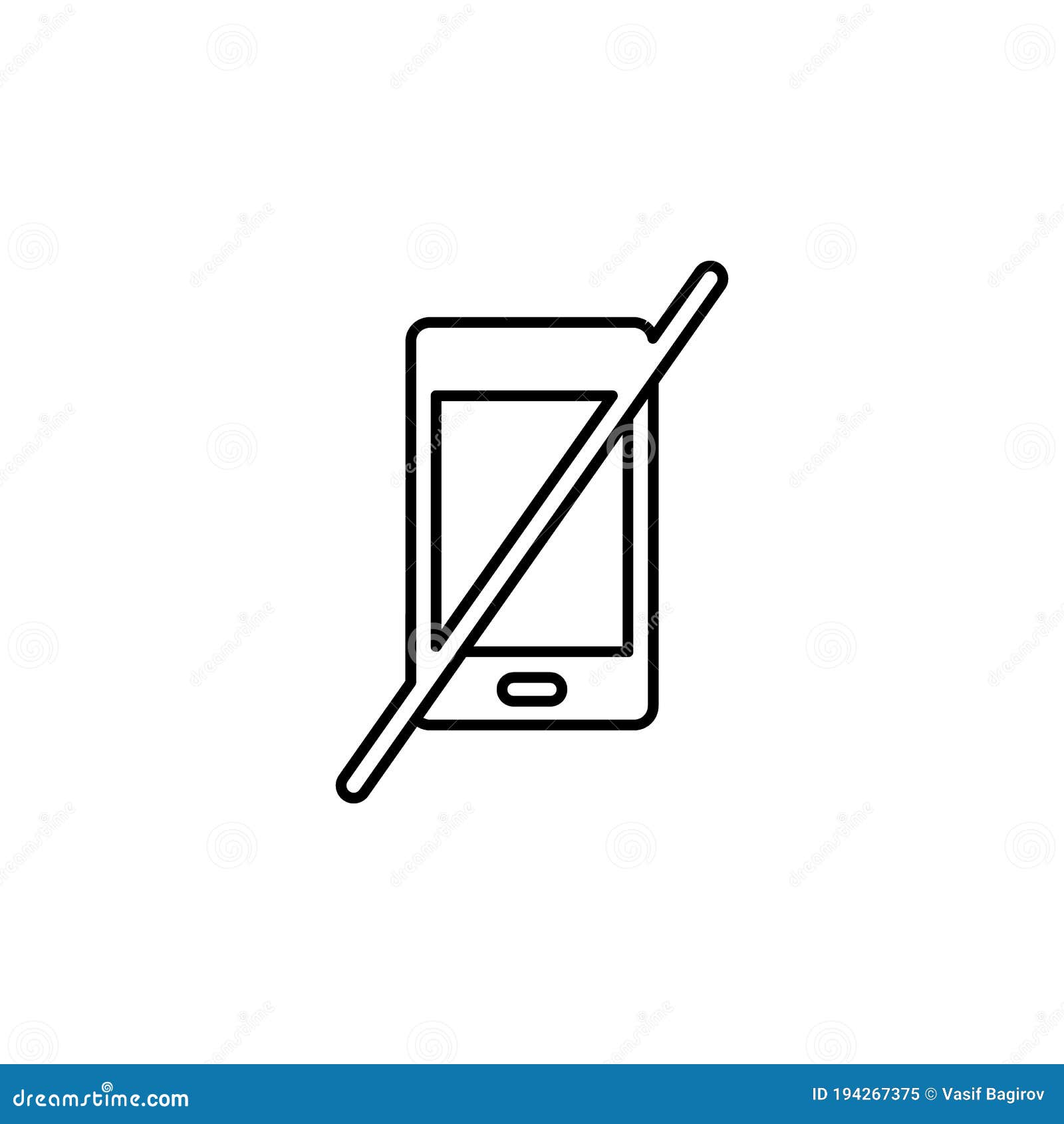 Line Vector Icon Phone, End Call. Outline Vector Icon Stock ...