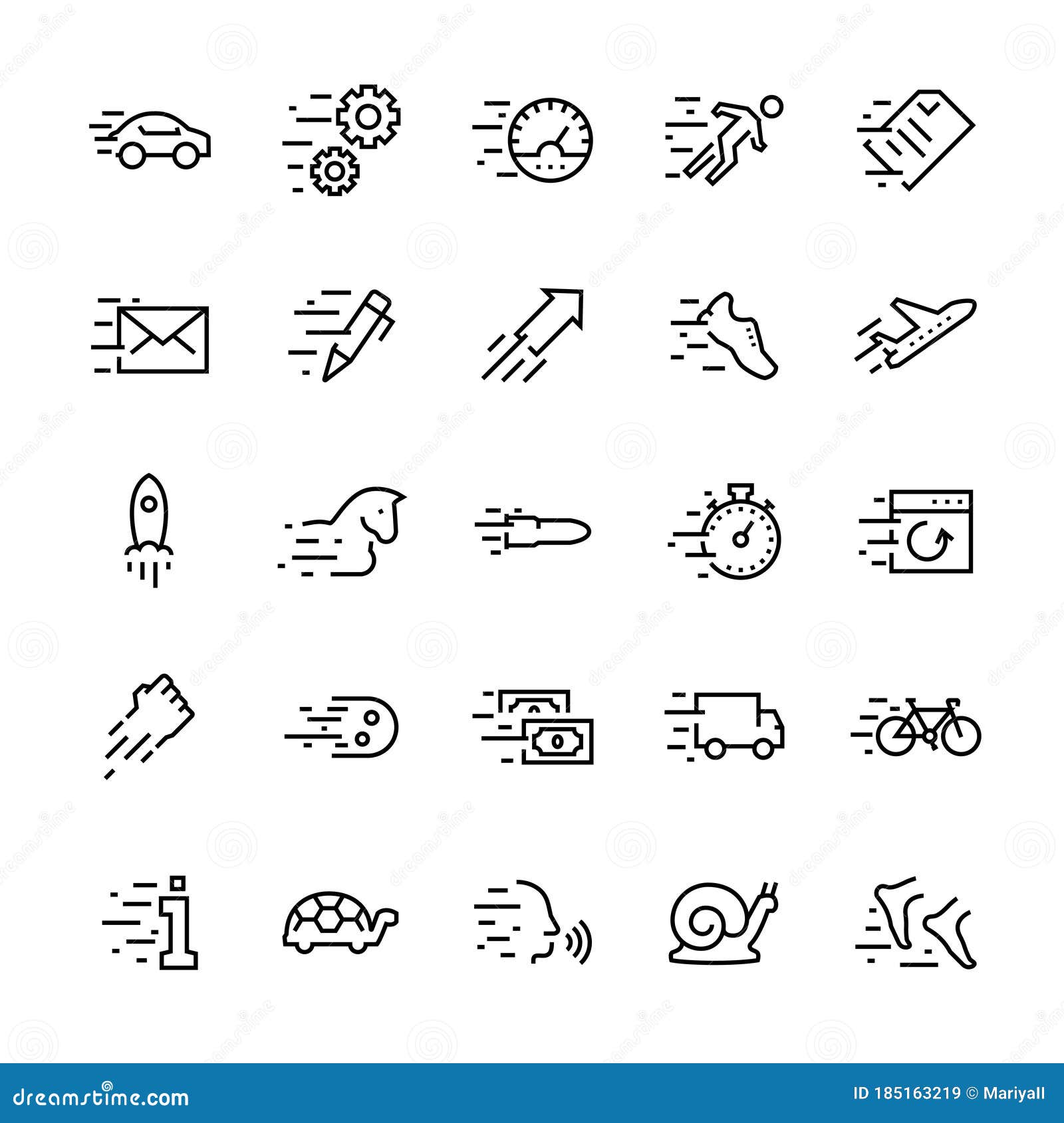 Line Vector Icon Set of Speed. Editable Stroke Stock Vector ...