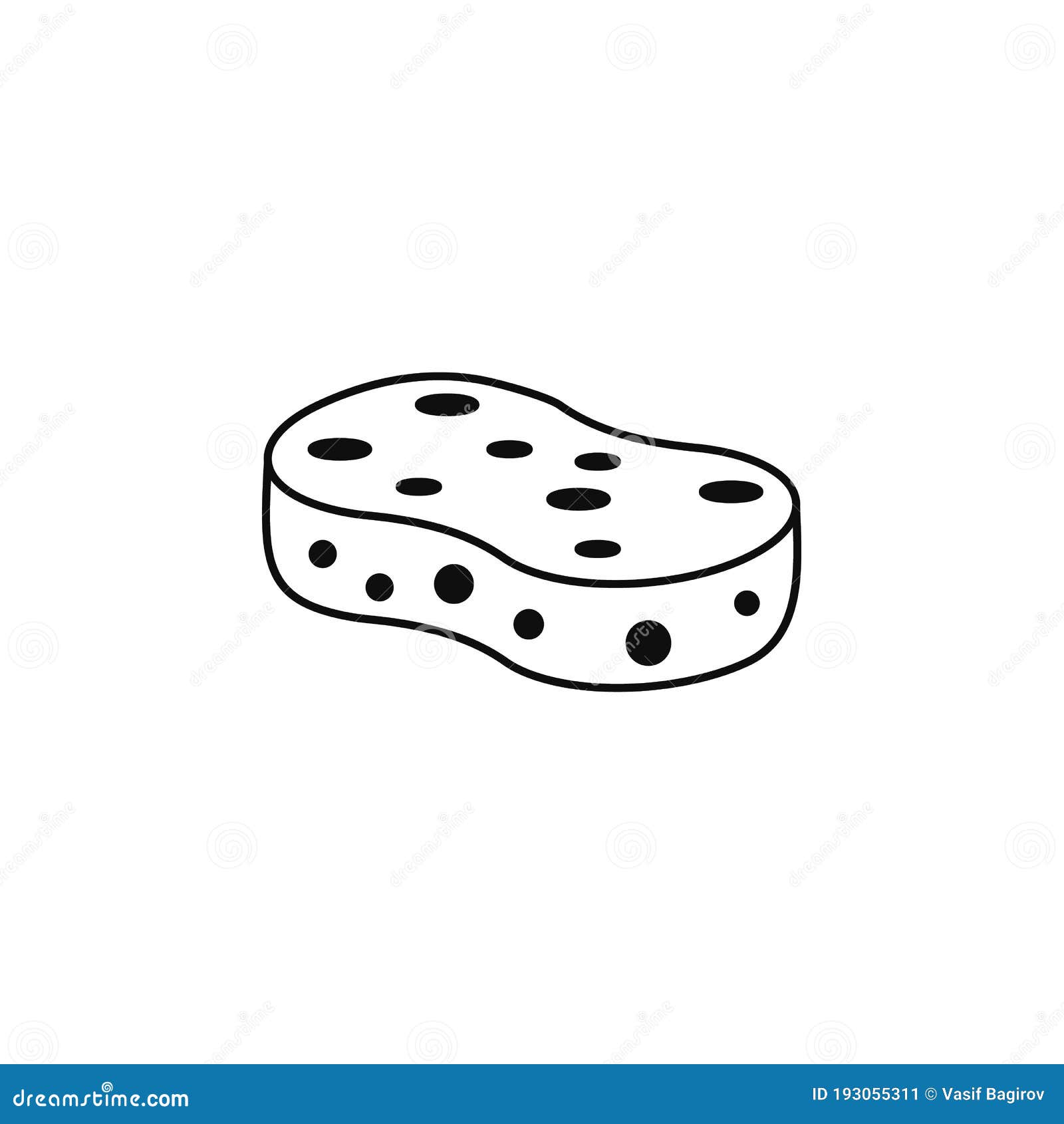 Sponge Outline Icon Vector Illustration. Line Hand Drawn Cleaning Spong ...