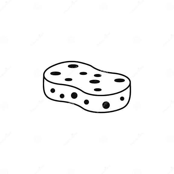 Line Vector Icon Sponge. Outline Vector Icon Stock Illustration ...