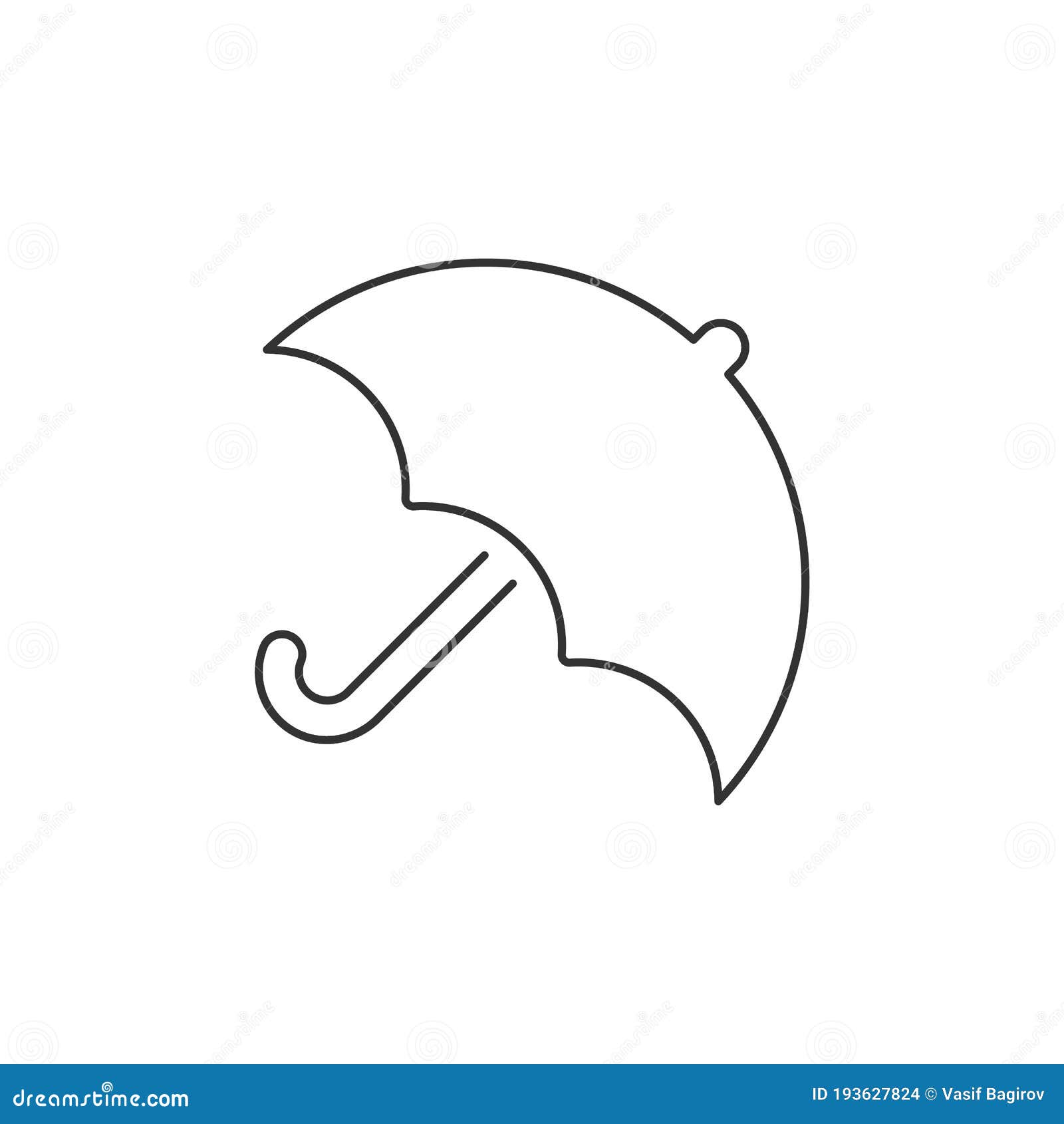 Umbrella Outline Illustration. Parasol Contour Isolated On White. Rain ...