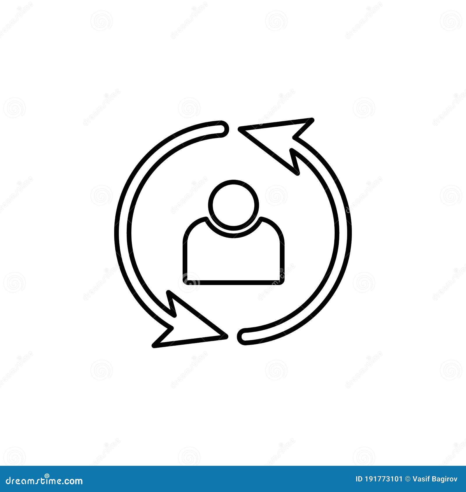 Line Vector Icon User, Refresh. Outline Vector Icon Stock Illustration ...