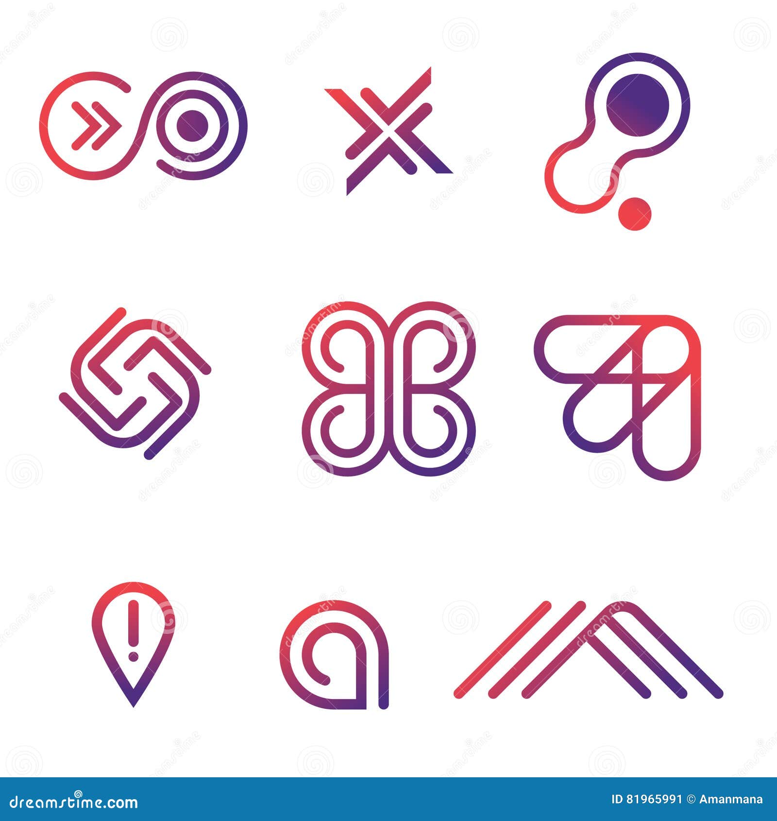 Line vector icons logo stock vector. Illustration of flow - 81965991