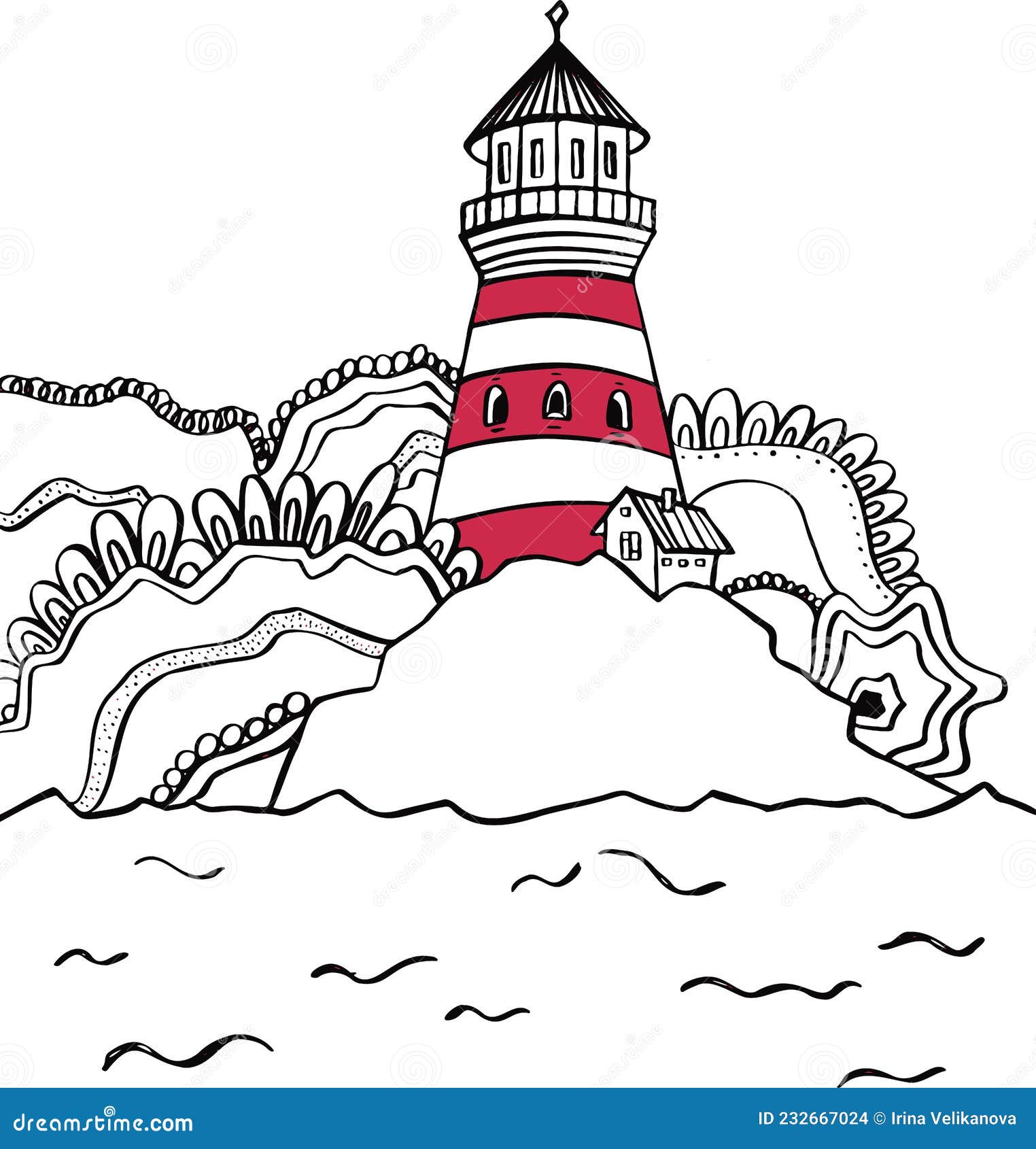 Line Vector Lighthouse Harbor Pier Symbol Logo Black Stock Vector ...