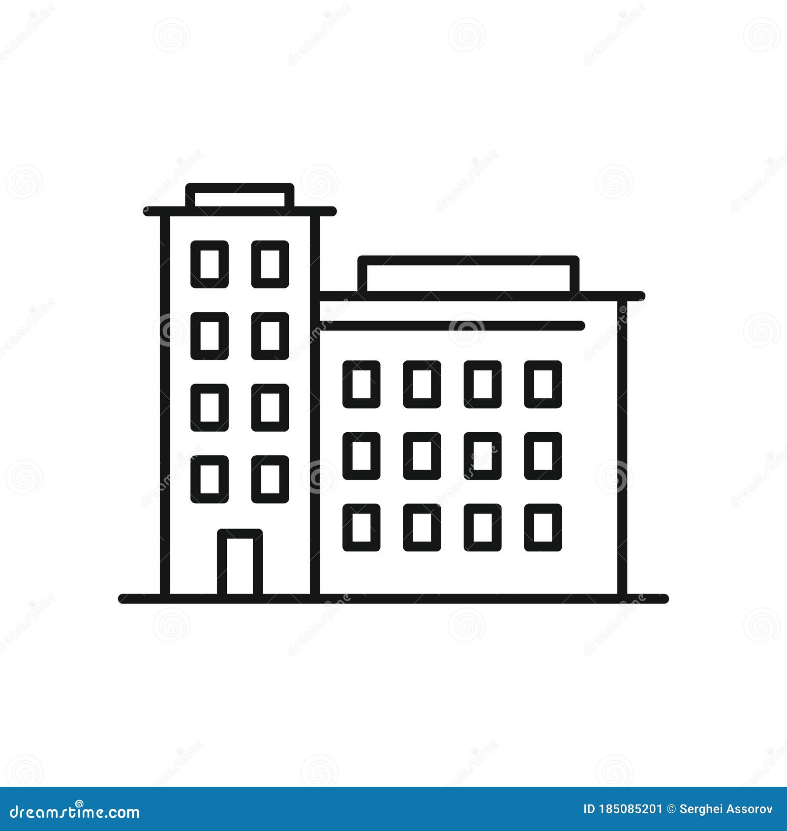 Line Vector University Building on White Background Stock Vector ...