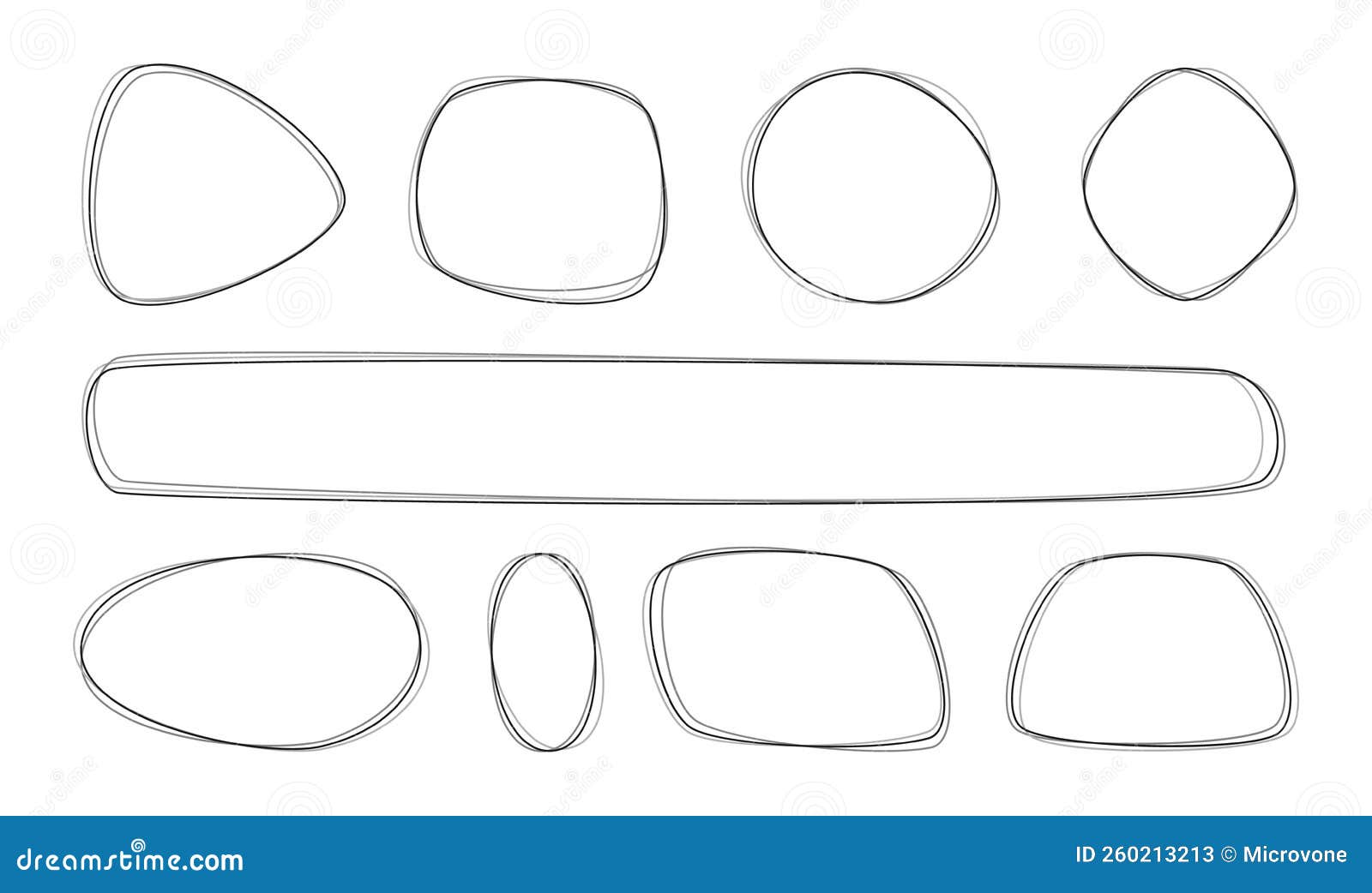 Line Vector Various Shapes Design Elements. Different Forms Frames ...
