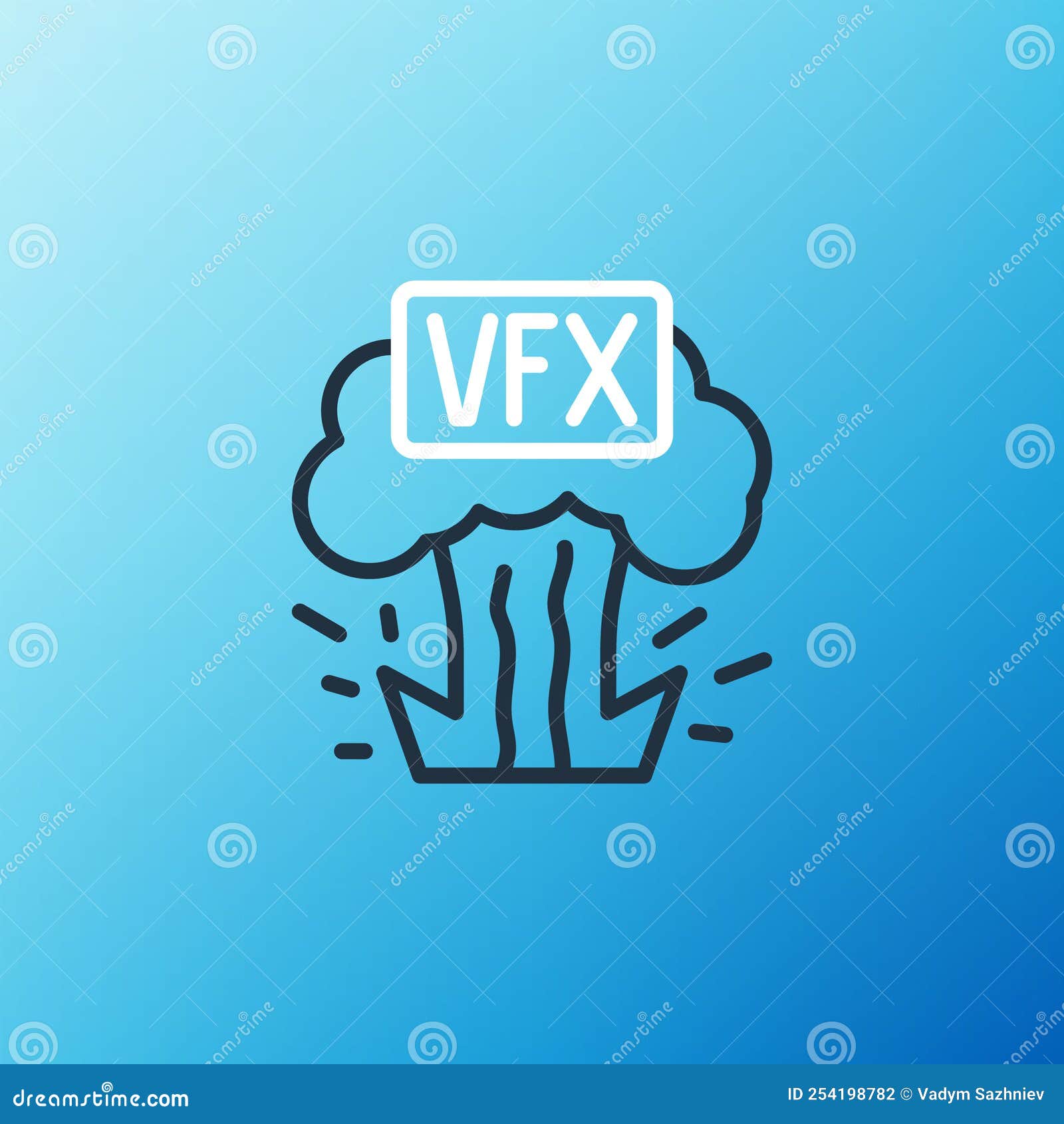 Line VFX Icon Isolated on Blue Background. Colorful Outline Concept ...