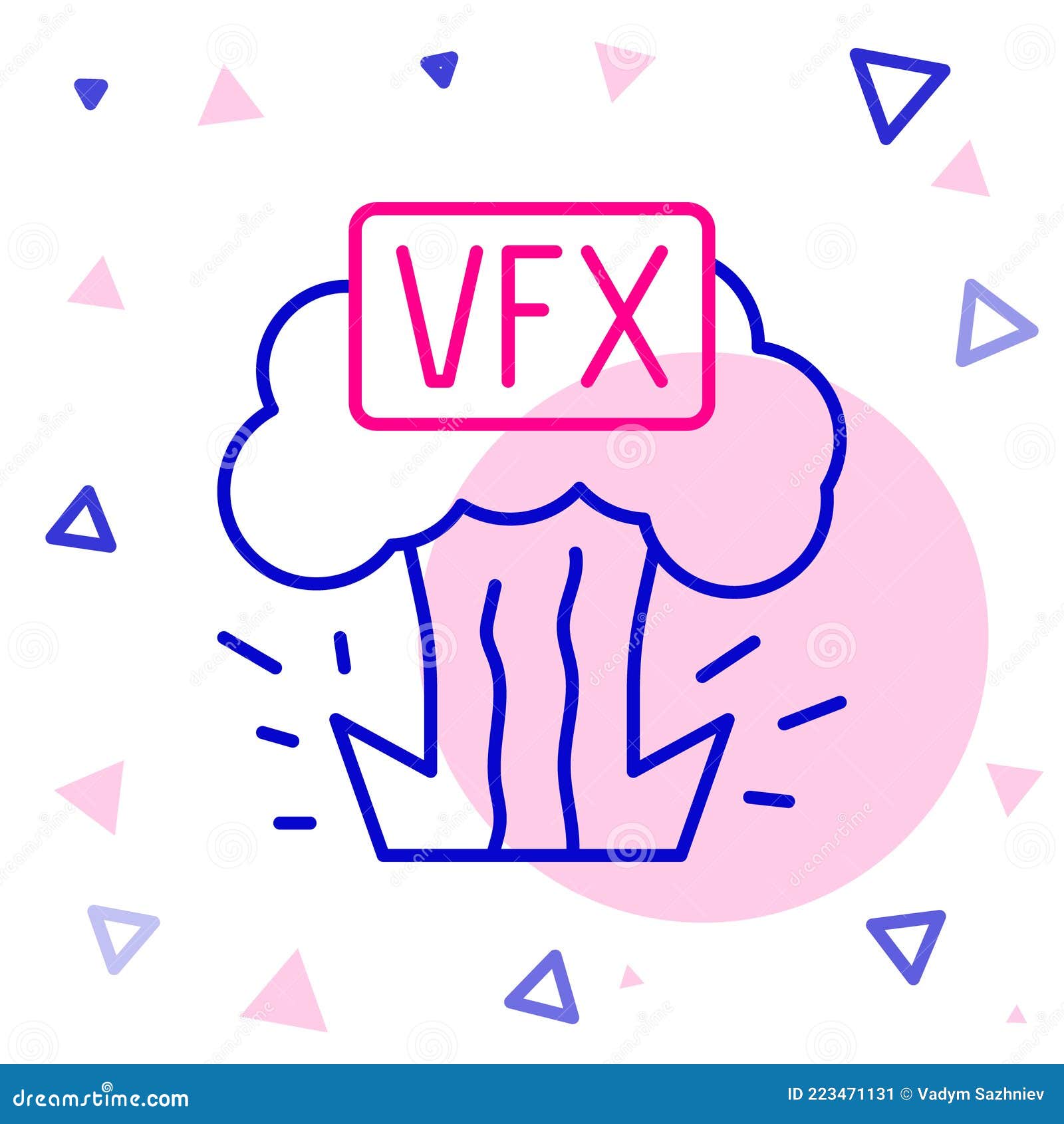 Line VFX Icon Isolated on White Background. Colorful Outline Concept ...