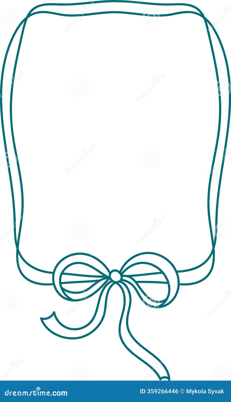 Line Vintage Rectangle Ribbon Frame with Bow Stock Illustration ...