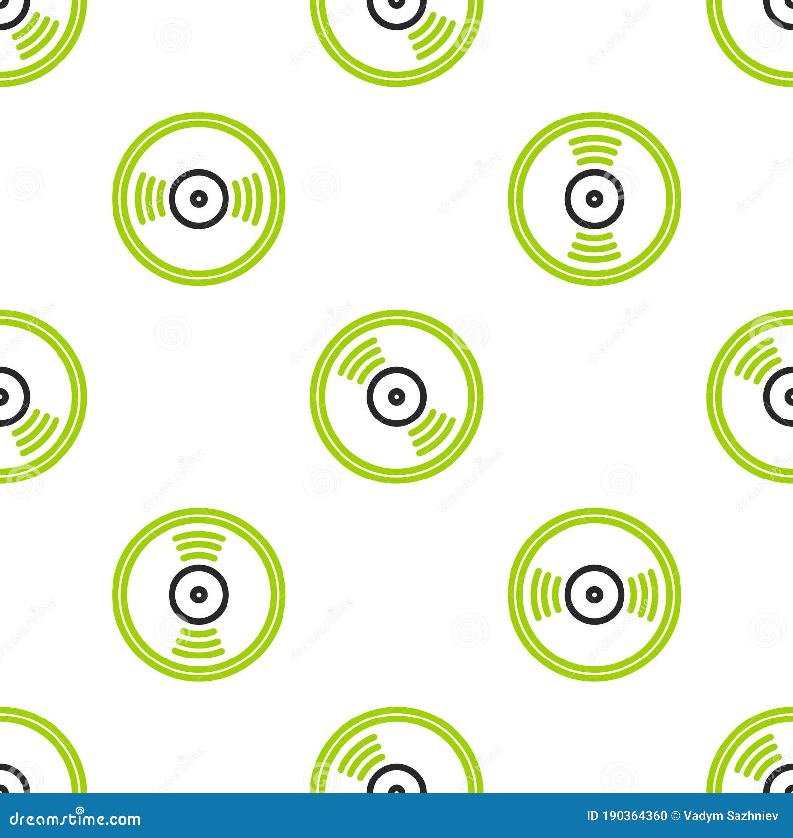 Line Vinyl Disk Icon Isolated Seamless Pattern on White Background ...