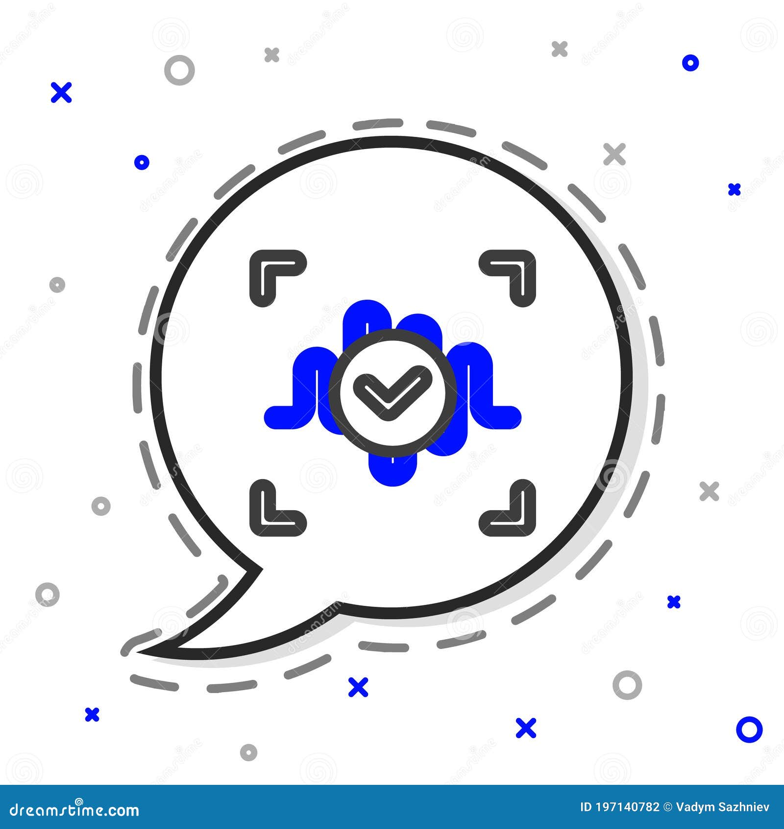 Line Voice Recognition Icon Isolated on White Background. Voice ...