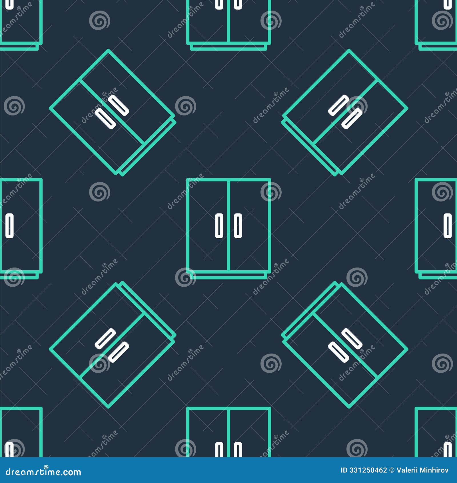 Line Wardrobe Icon Isolated Seamless Pattern on Black Background ...