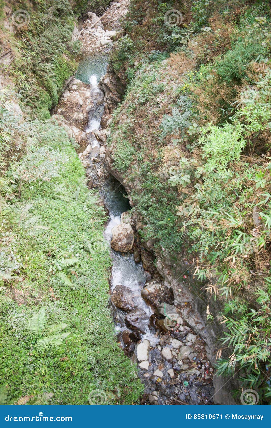 Line of the Water on Waterfall Stock Image - Image of waterfall, steam ...