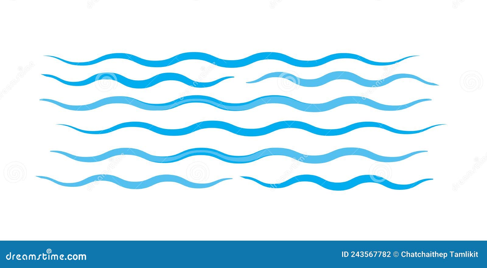 Line Water Waves Icon. Abstract Vector Background. Wavy Lines Water ...