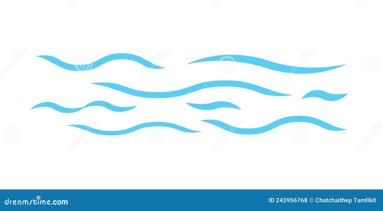 Line Water Waves Icon. Abstract Vector Background. Wavy Lines Water ...