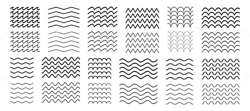 Line Wave Collection. Black Line Wave Texture Stock Vector ...
