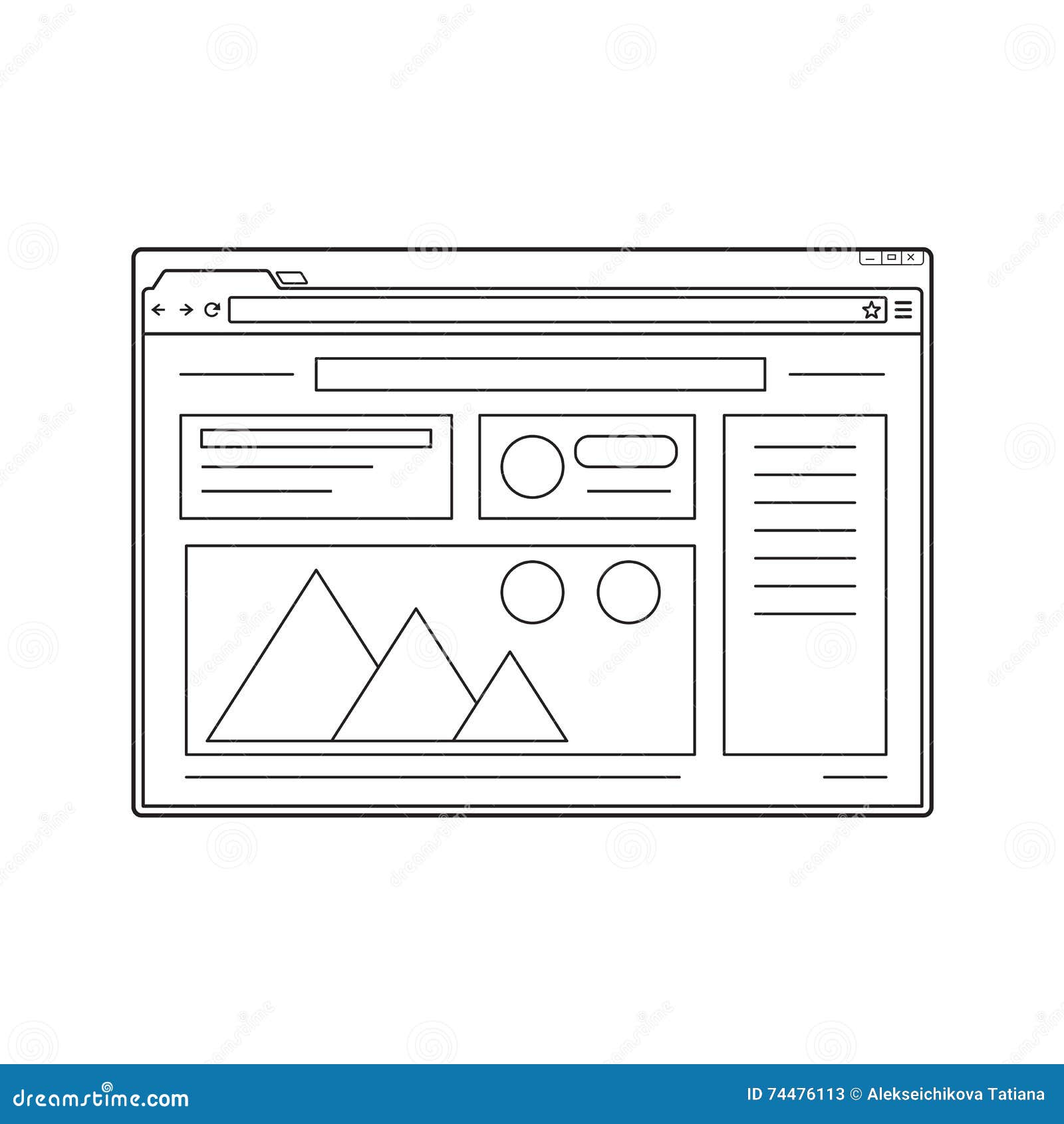 Line Web Browser Window Mockup. Website Page Template. Stock ... Line Web Browser Window Mockup. Website Page Template. Stock ...