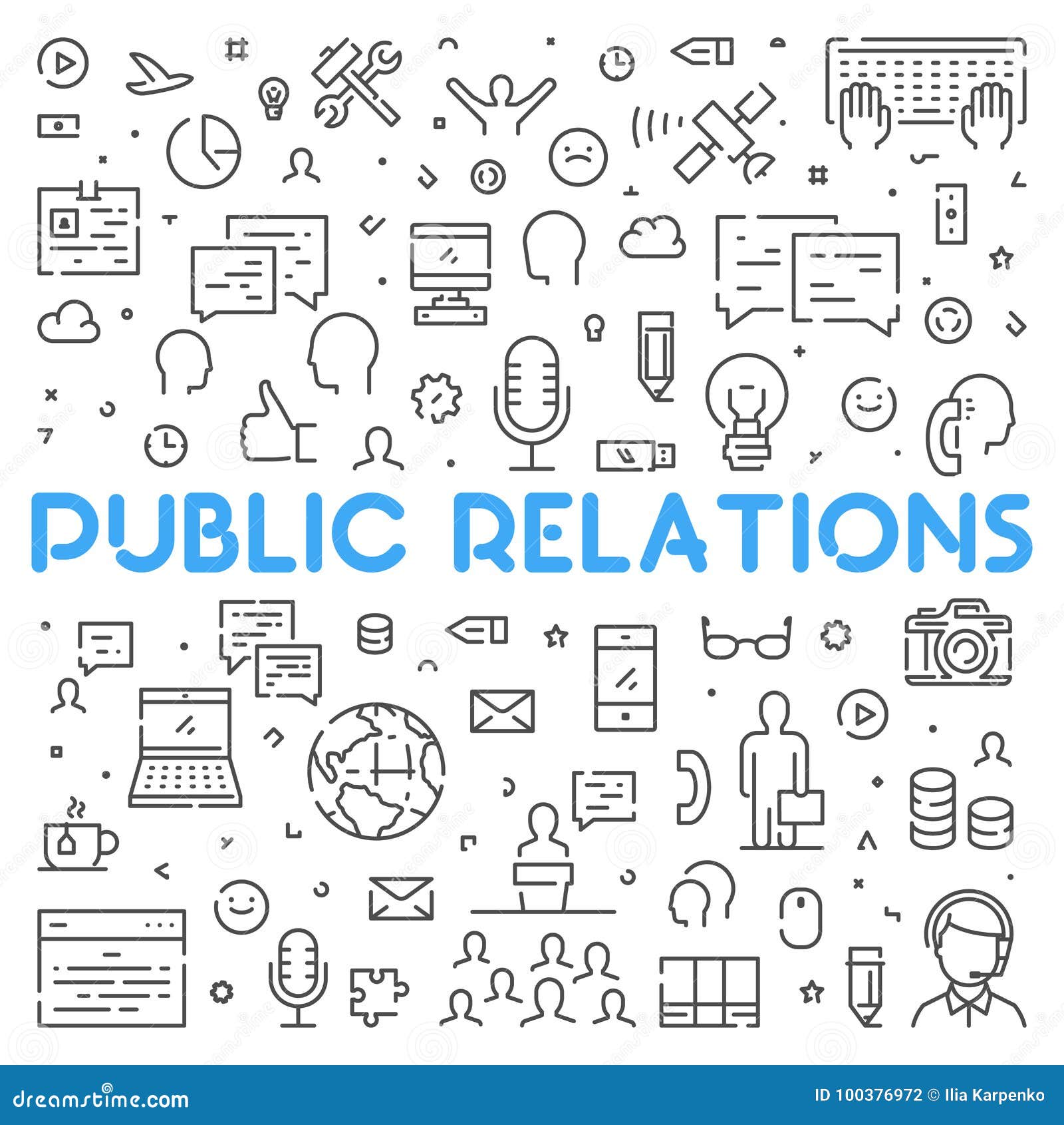 Line Web Concept for Public Relations Stock Illustration - Illustration ...