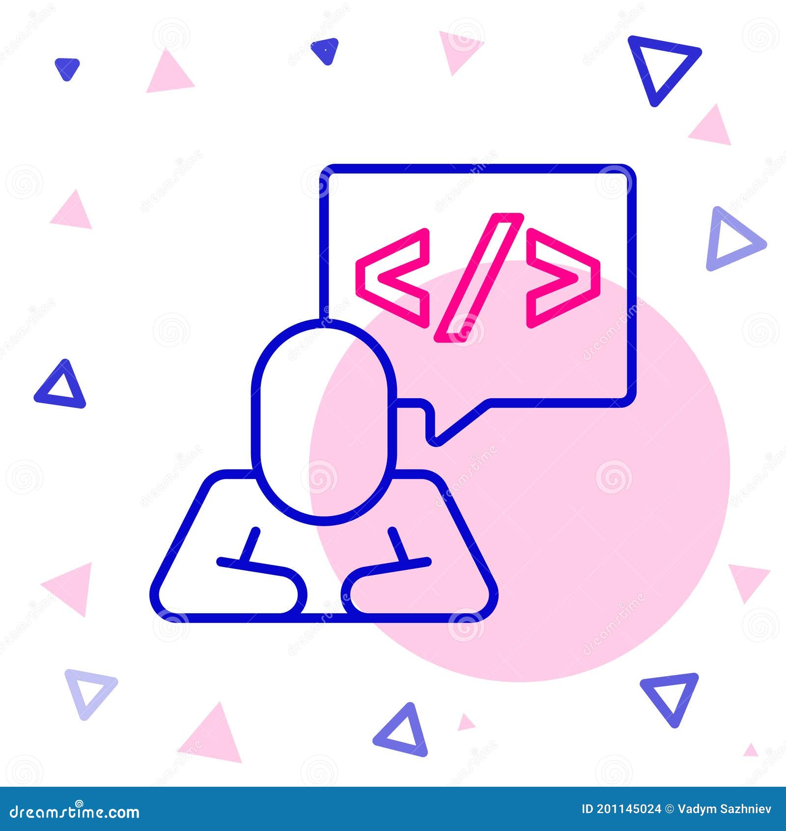 Line Web Design and Front End Development Icon Isolated on White ...