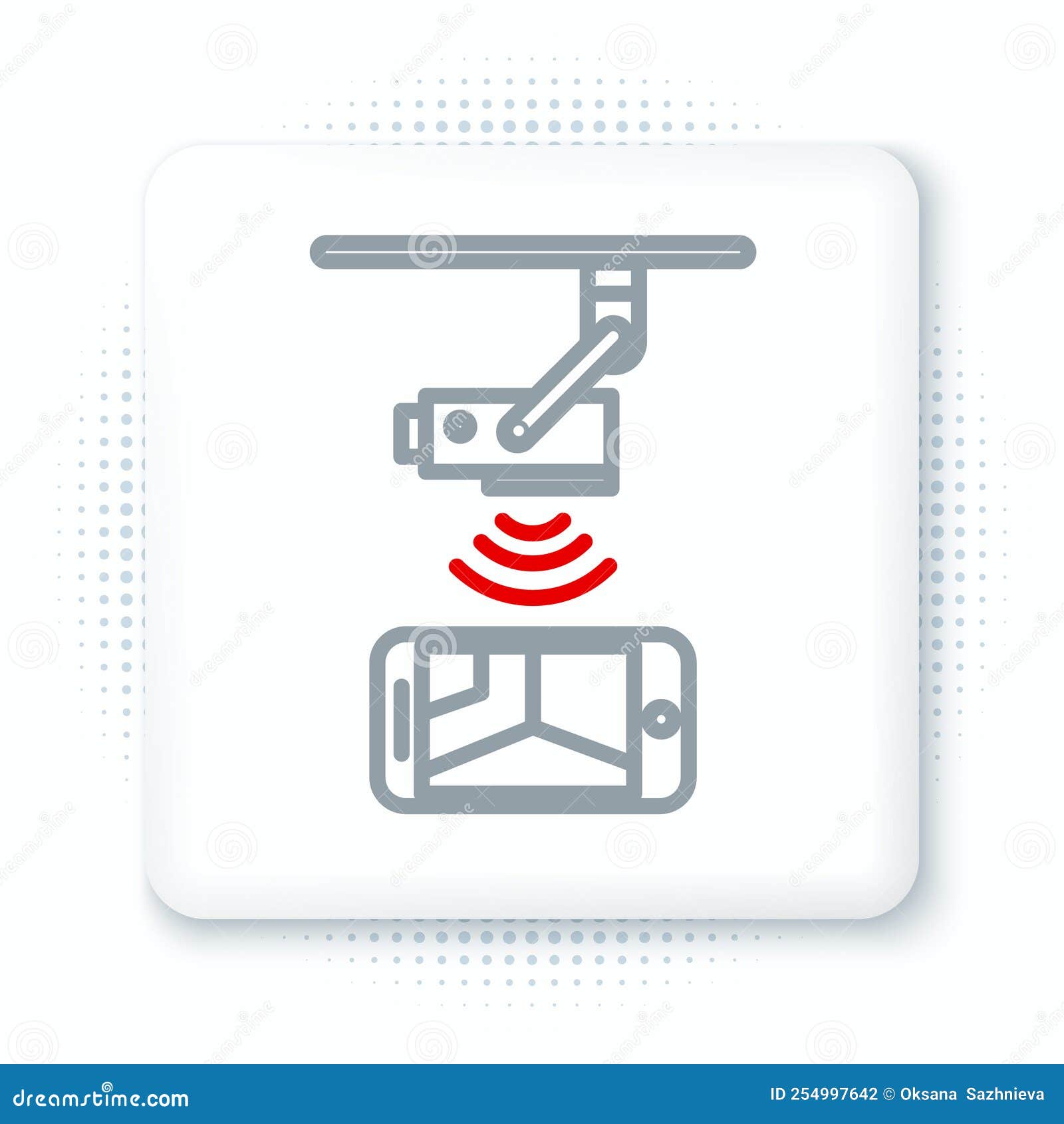 Line Wireless Controlling CCTV Security Camera with Smartphone Icon ...