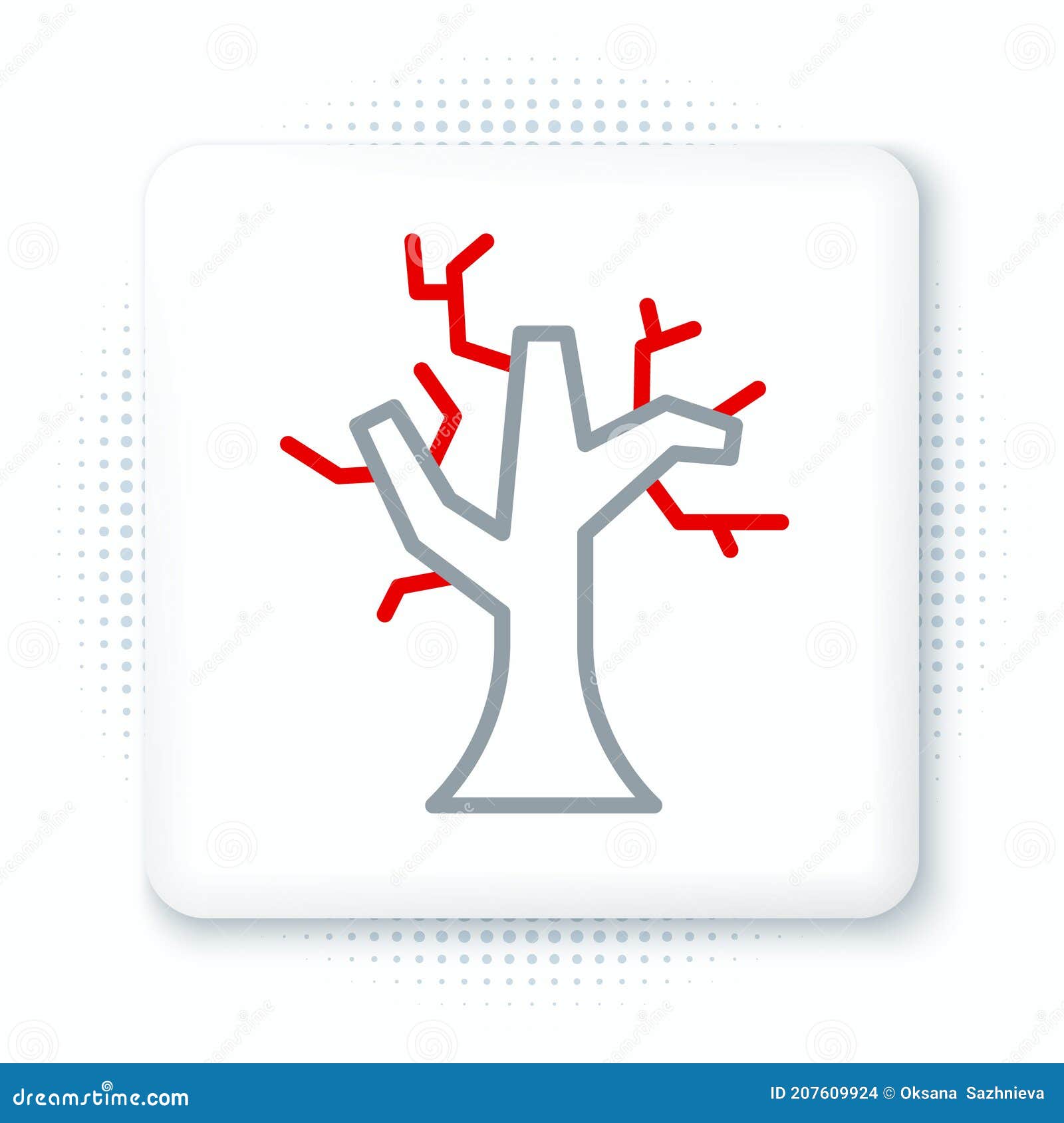 Line Withered Tree Icon Isolated on White Background. Bare Tree. Dead ...