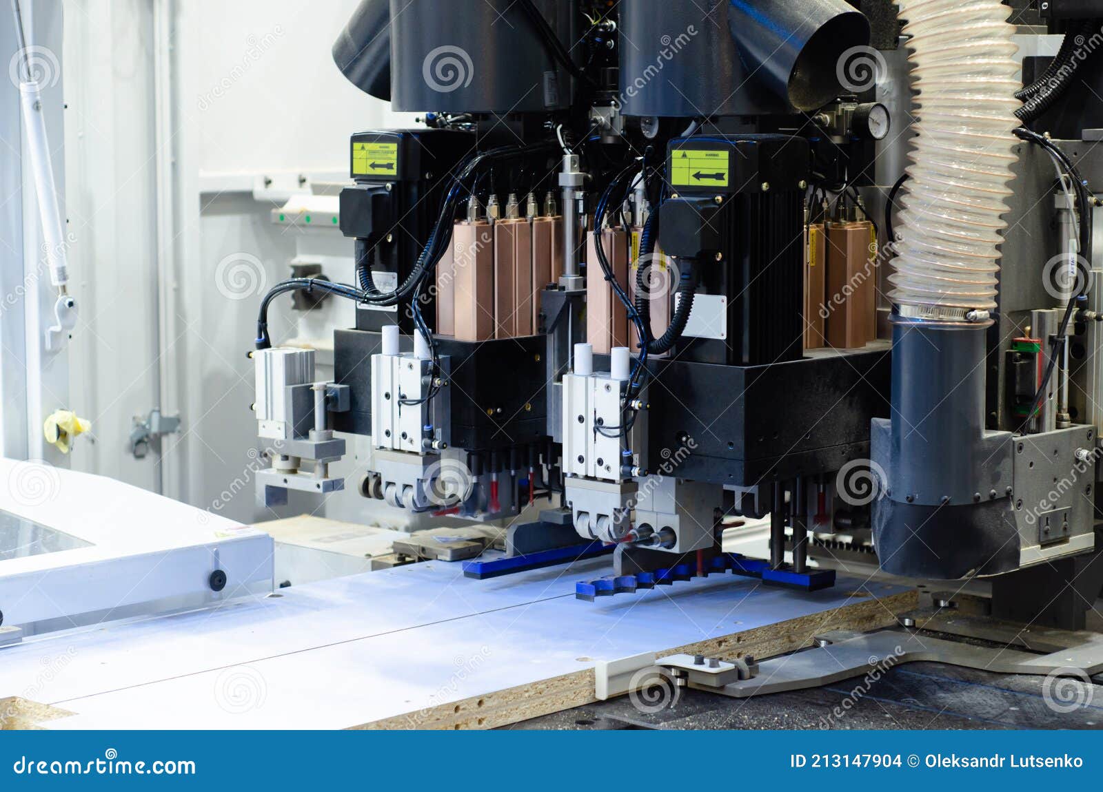 Line Wood Furniture Making Machine Stock Photo - Image of operating ...