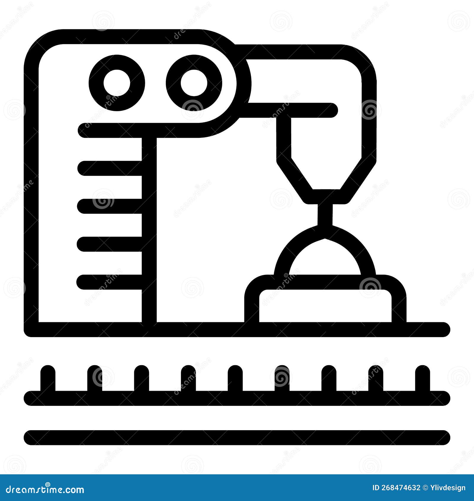 Line Work Icon Outline Vector Factory Engineer Stock Vector