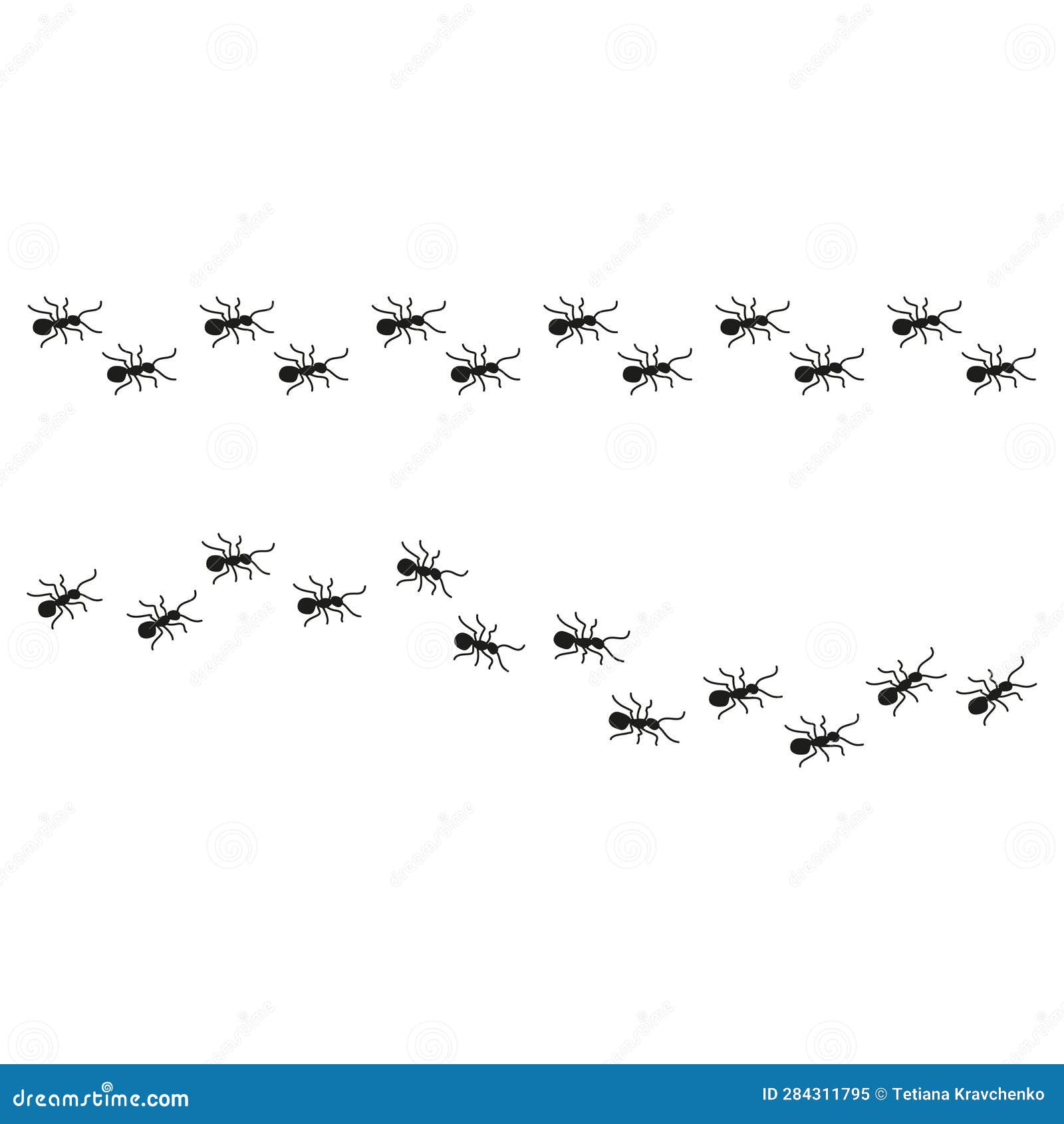 Line of Working Ants. Vector Illustration. EPS 10 Stock Vector ...