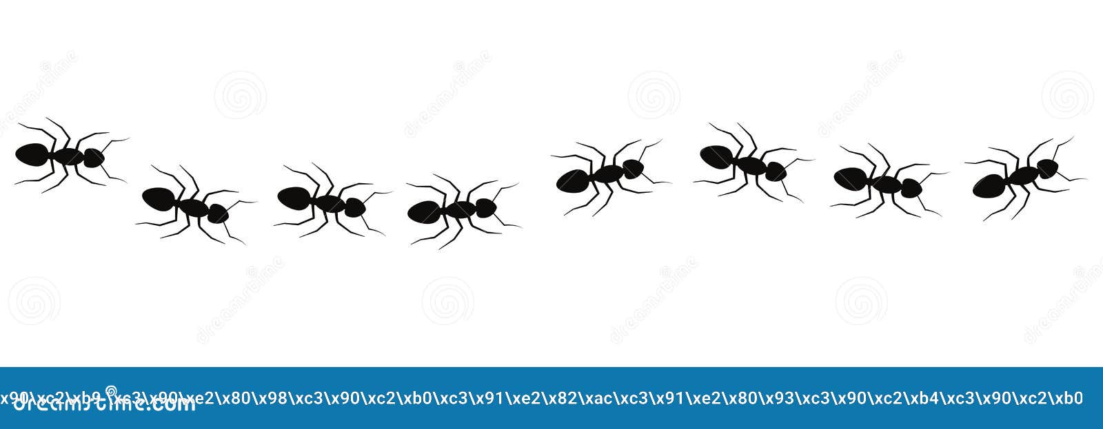 Line of Working Ants Vector Illustration Isolated on White Stock Vector ... Line of Working Ants Vector Illustration Isolated on White Stock Vector ...