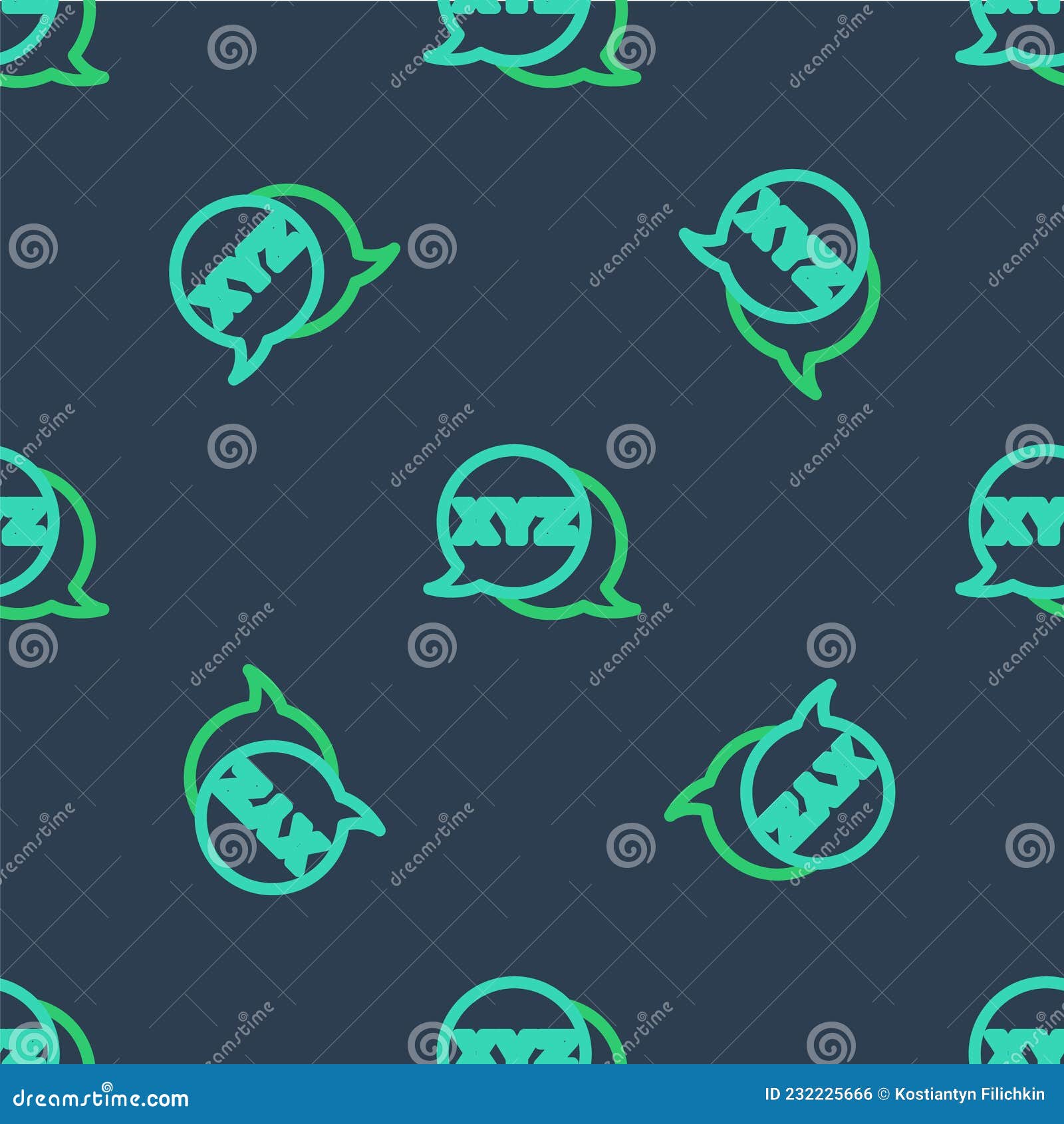 Line XYZ Coordinate System Icon Isolated Seamless Pattern on Blue ...
