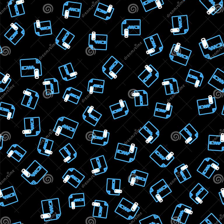 Line ZIP File Document. Download Zip Button Icon Isolated Seamless ...