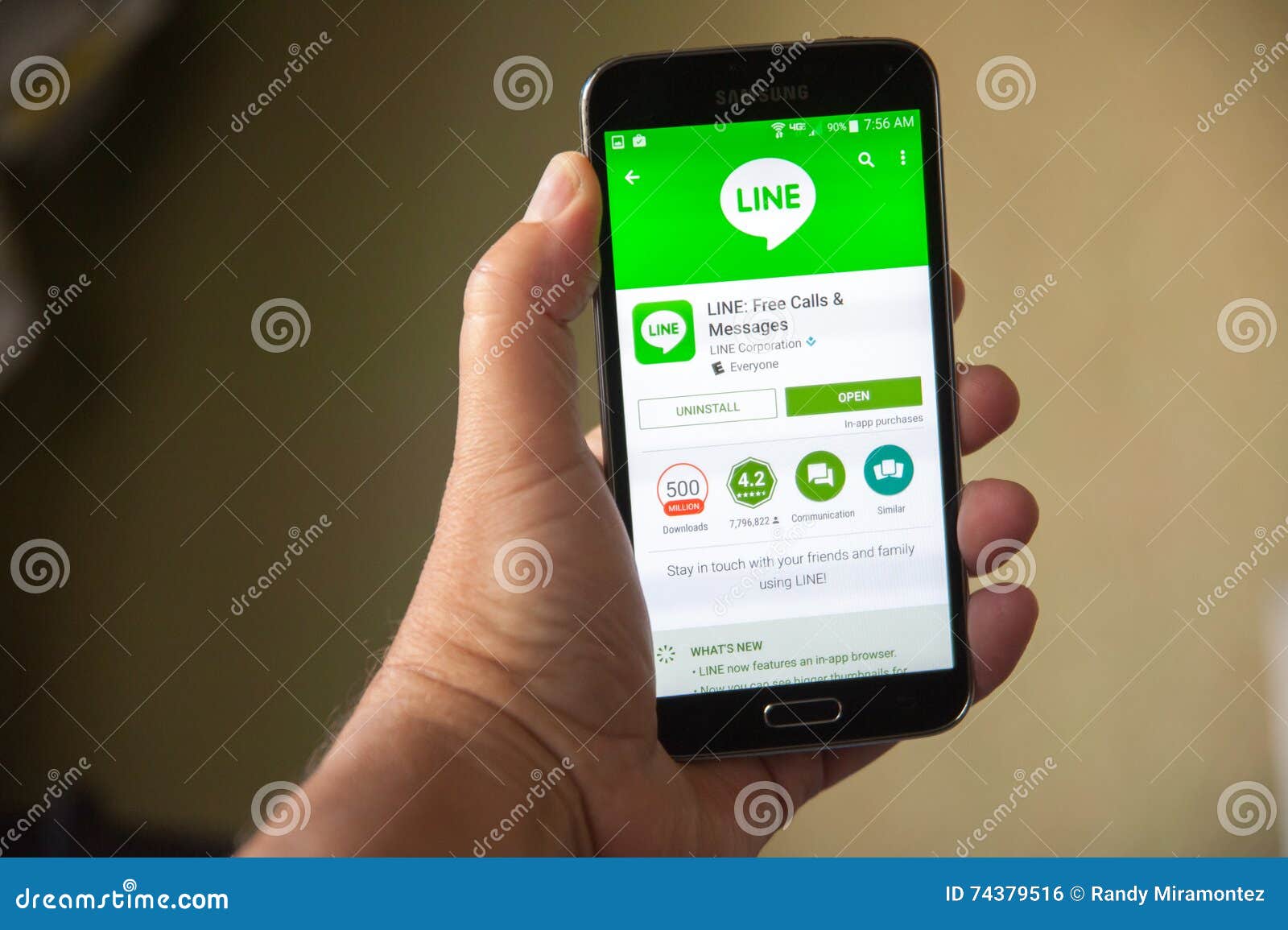 Linea App fotografia editoriale. Immagine di cellulare - 74379516