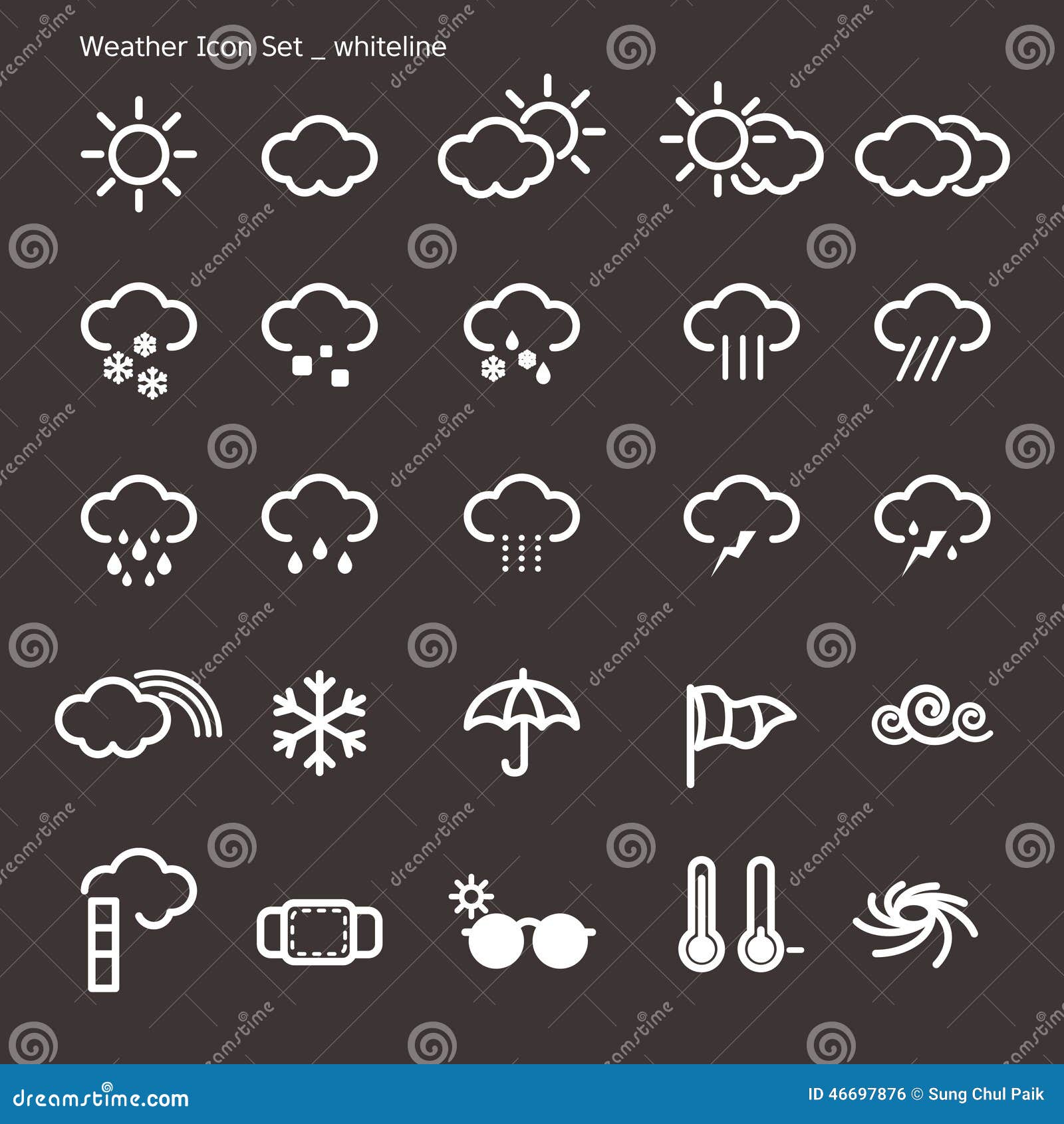 Linea Bianca Insieme Dell'icona Illustrazione Vettoriale ...