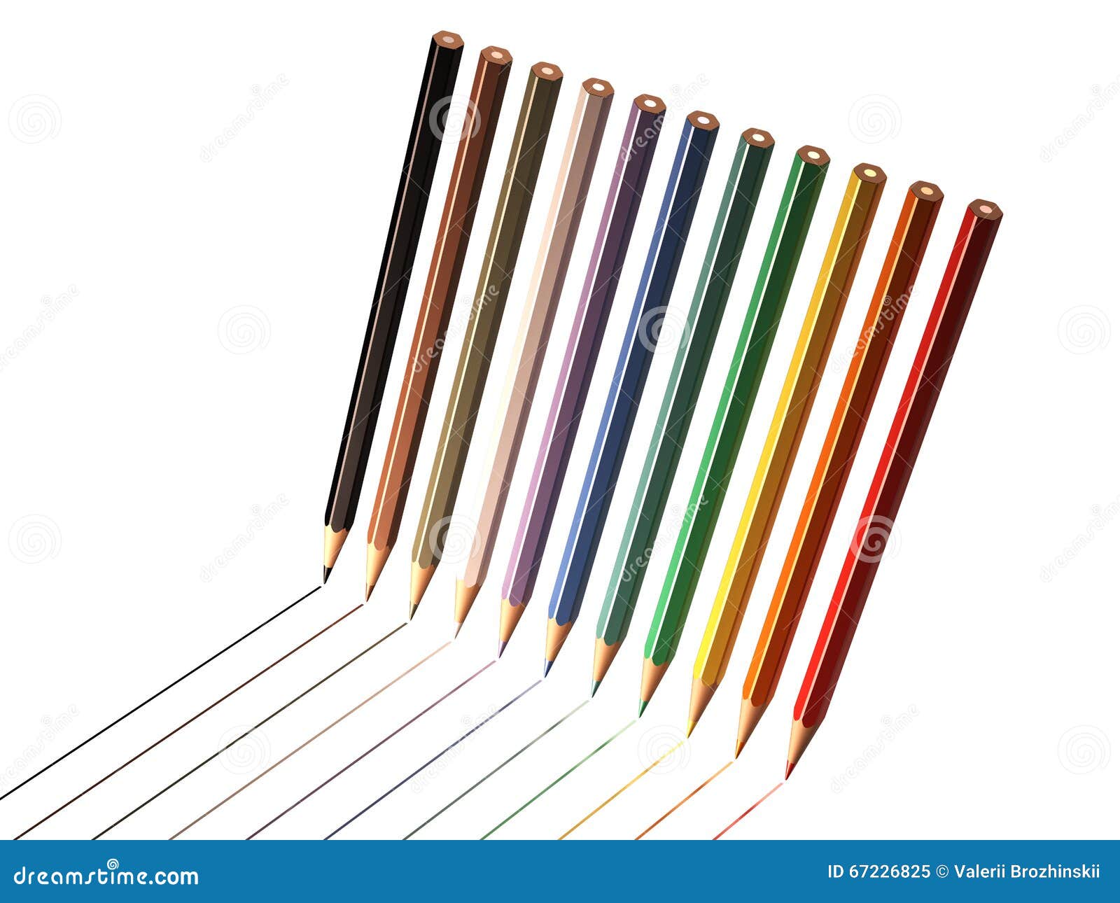 Linea Colorata Del Disegno Di Matite Illustrazione di Stock ...