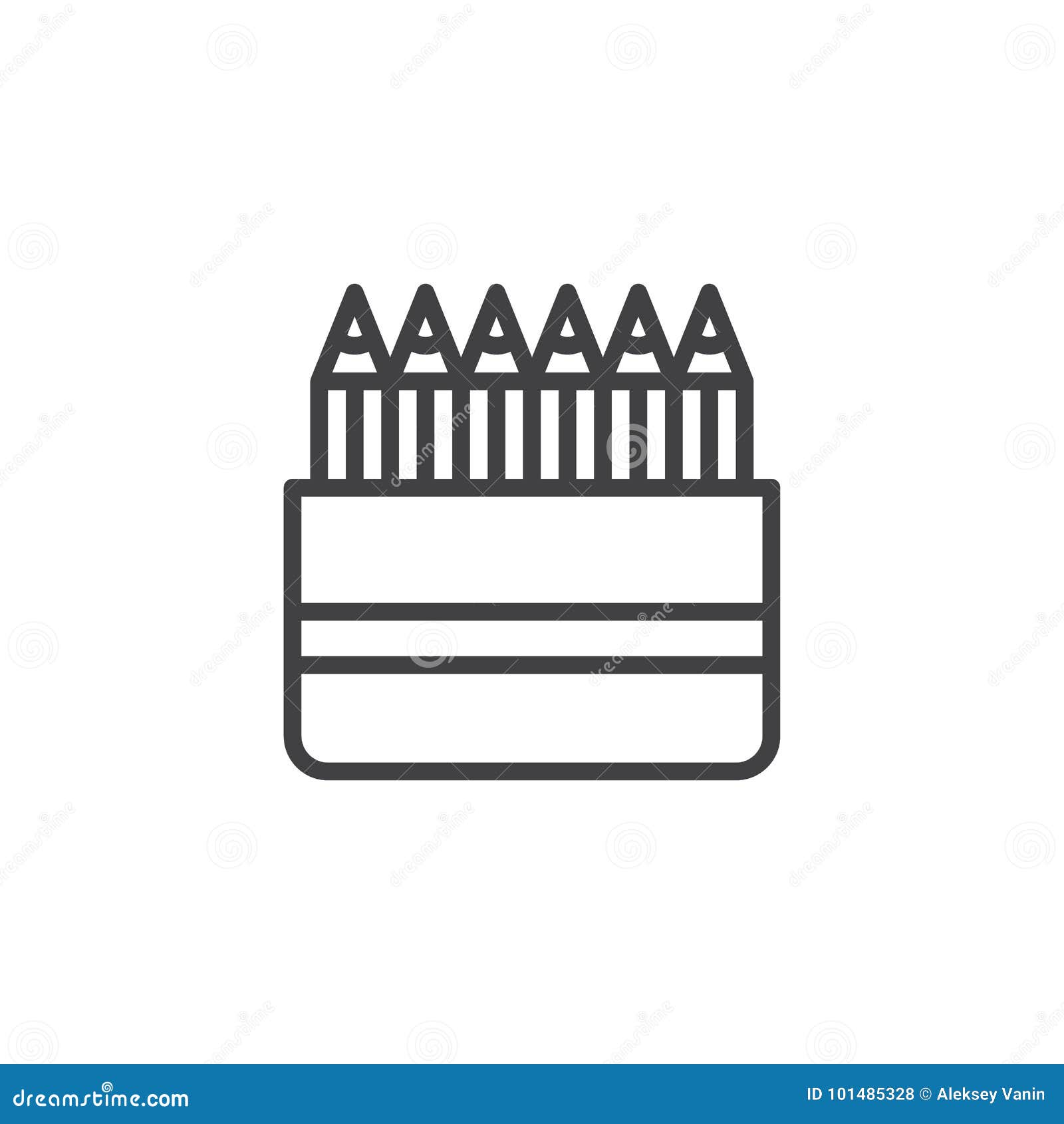 Linea Colorata Icona Delle Matite Illustrazione Vettoriale ...