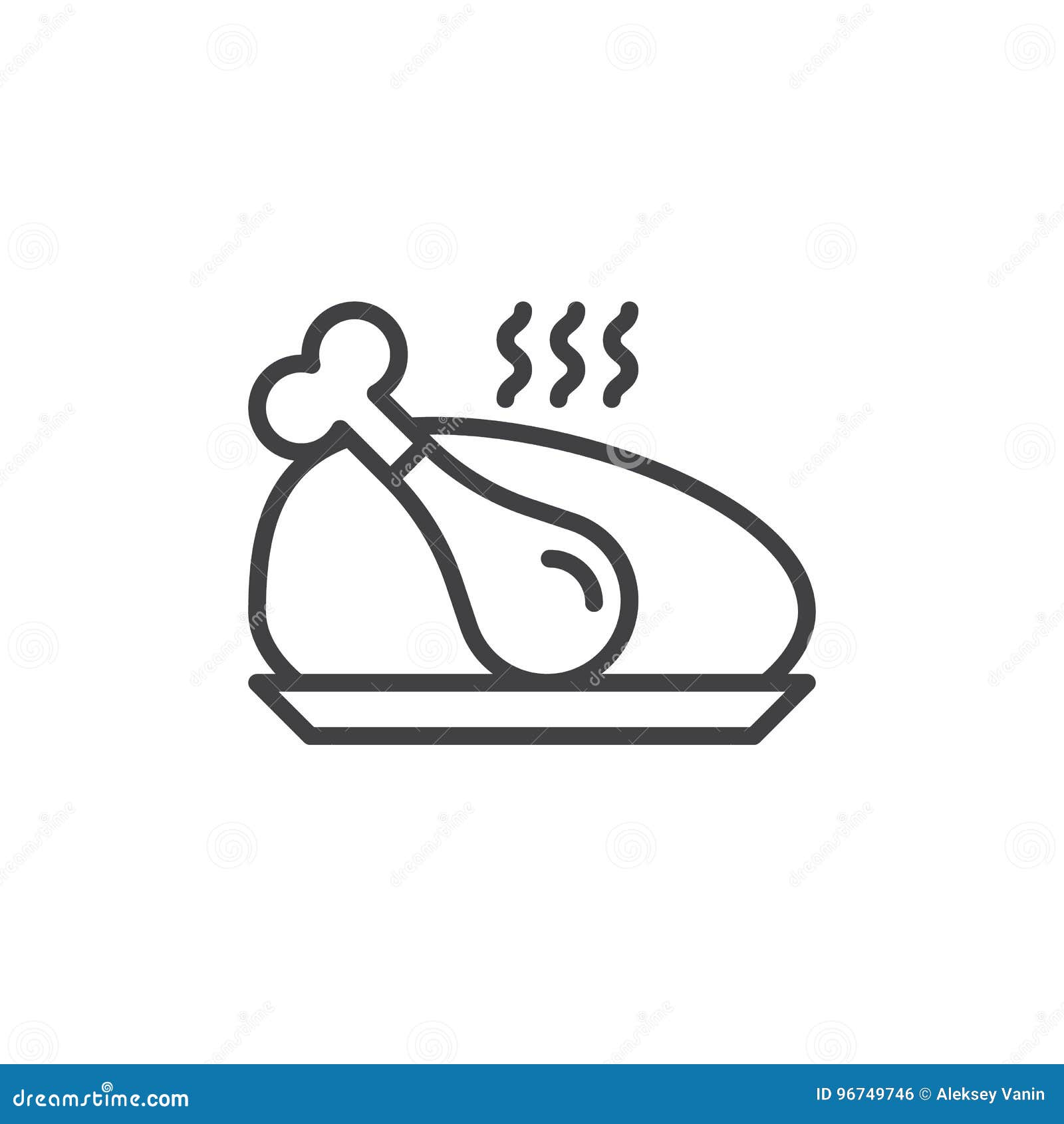 Linea Cucinata Icona Del Pollo Illustrazione Vettoriale - Illustrazione ...