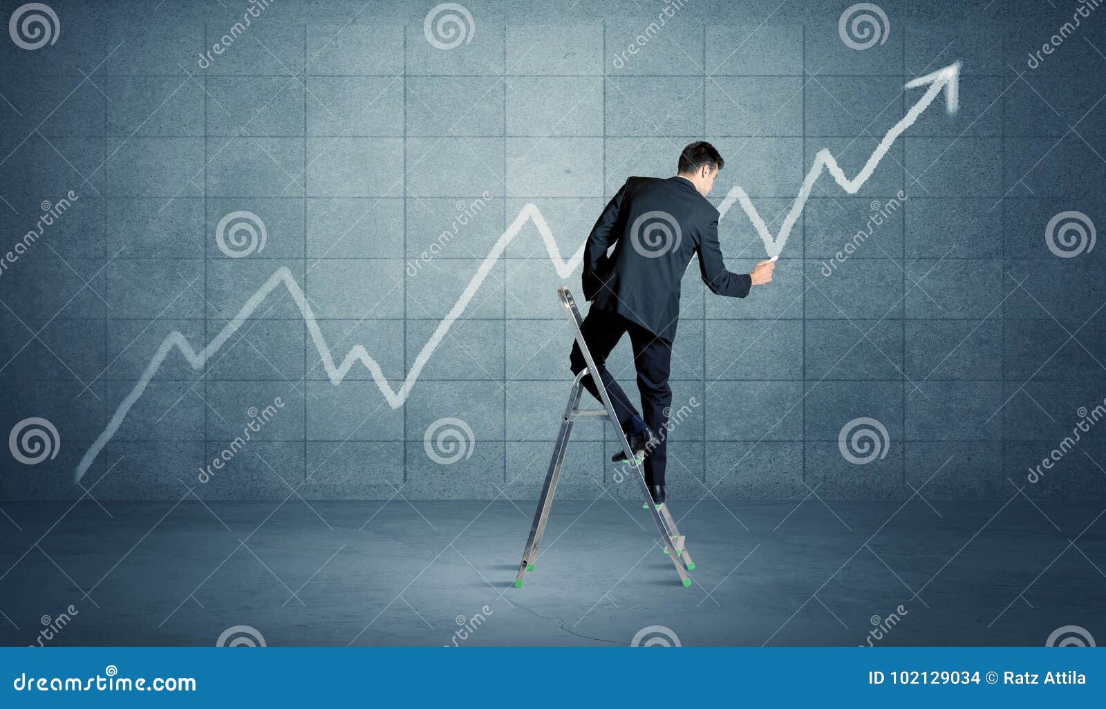 Linea Del Disegno Dell'uomo Dalla Scala Fotografia Stock - Immagine di ...