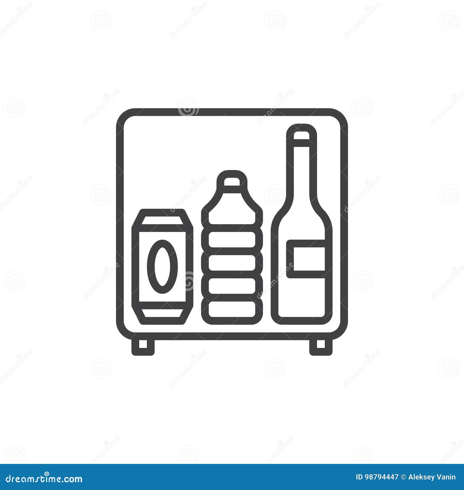 Linea di minibar icona illustrazione vettoriale. Illustrazione di ...